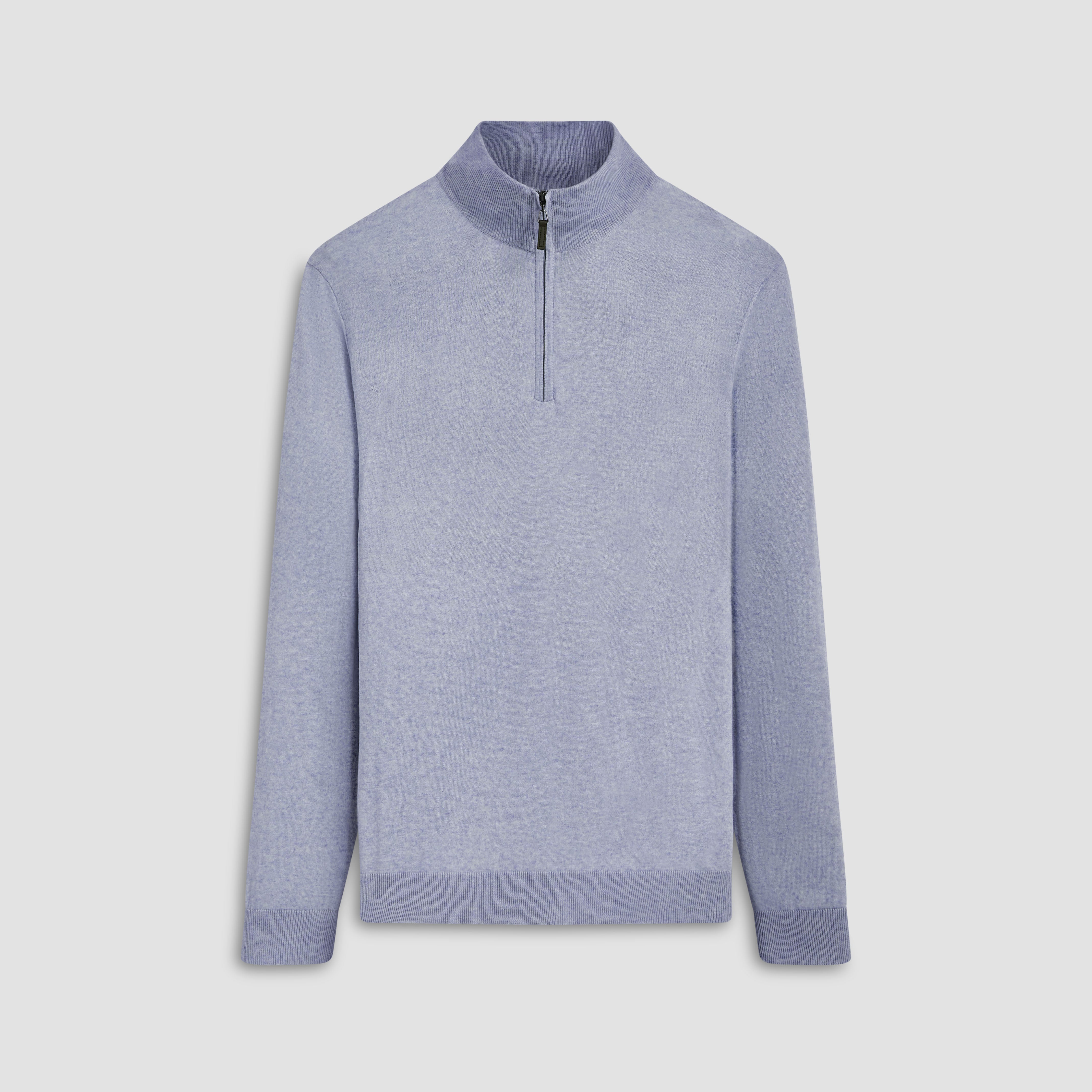Solid Cotton Cashmere Quarter Zip Sweater – BUGATCHI