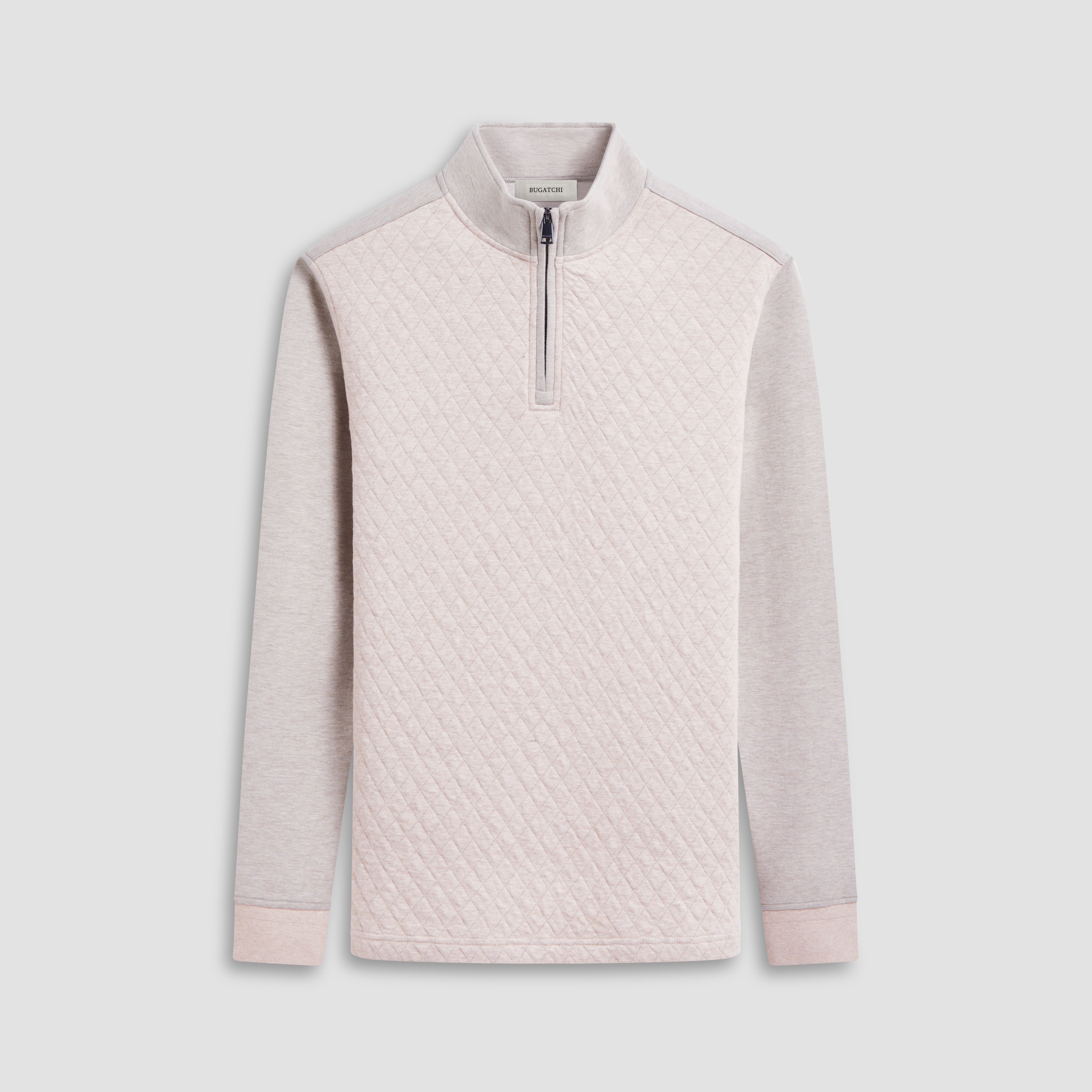 Diamond Quilted Quarter-Zip Pullover – BUGATCHI