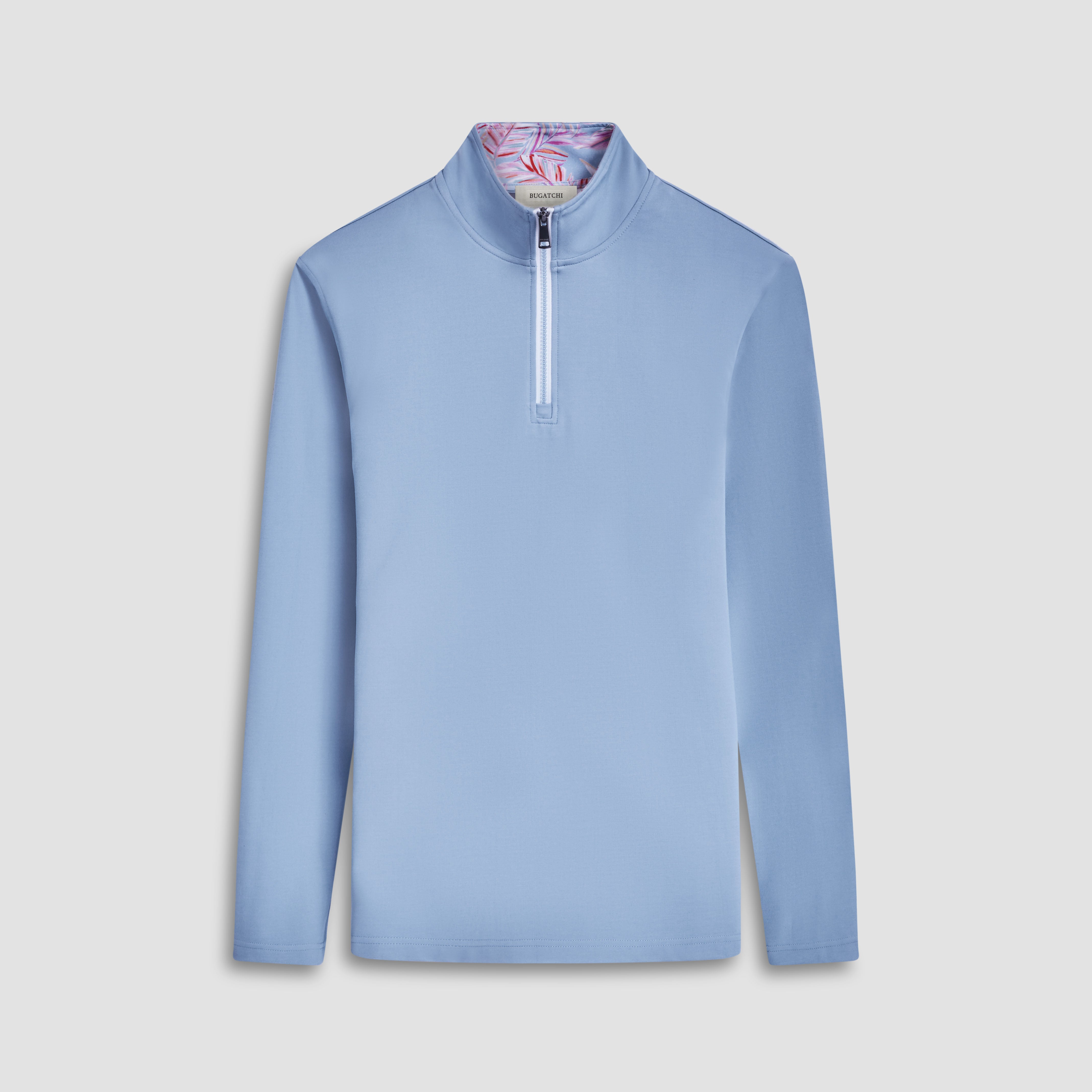 Contrast Performance Quarter-Zip Pullover – BUGATCHI