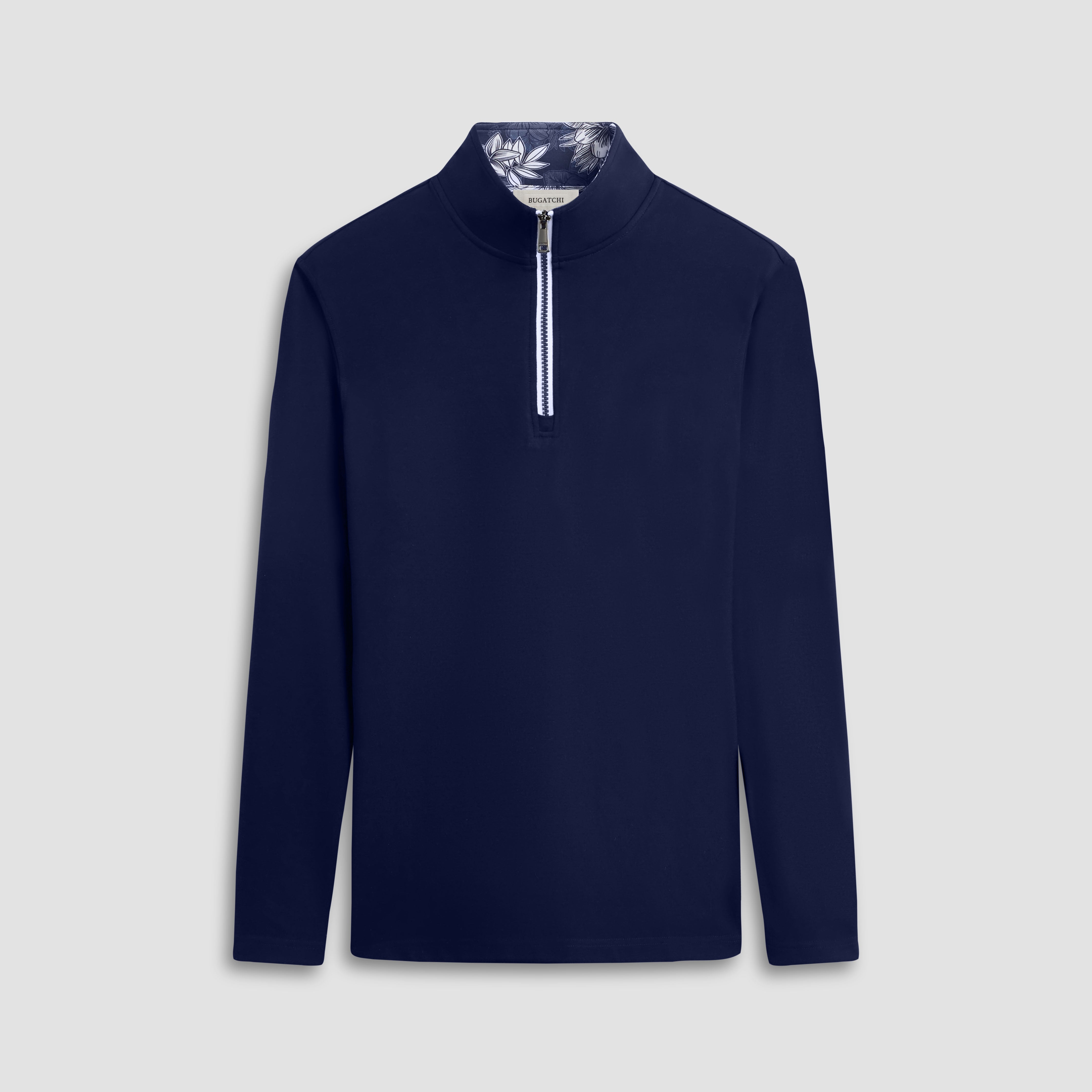 Contrast Performance Quarter-Zip Pullover – BUGATCHI