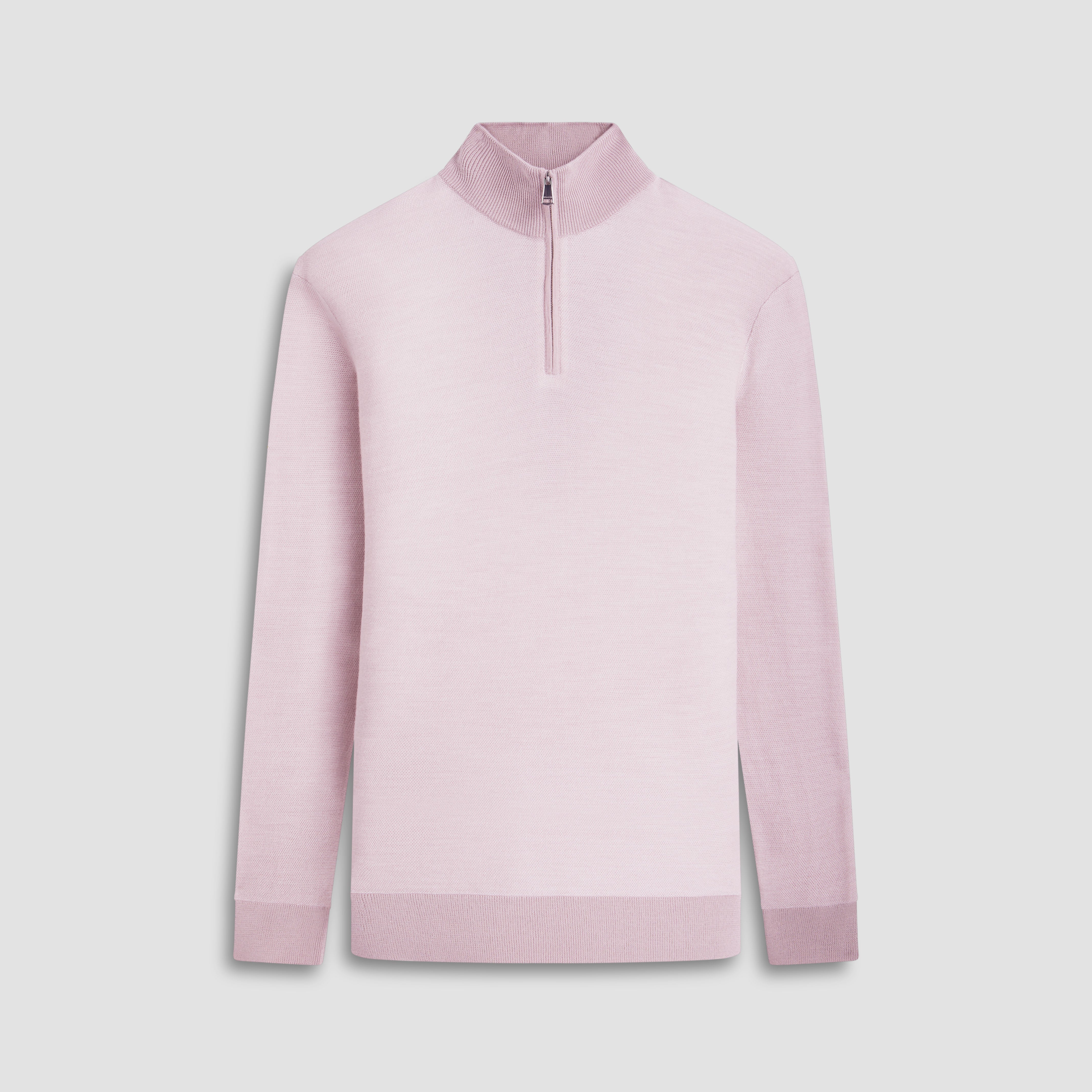 Bird's Eye Jacquard Quarter-Zip Mock Neck Sweater – BUGATCHI