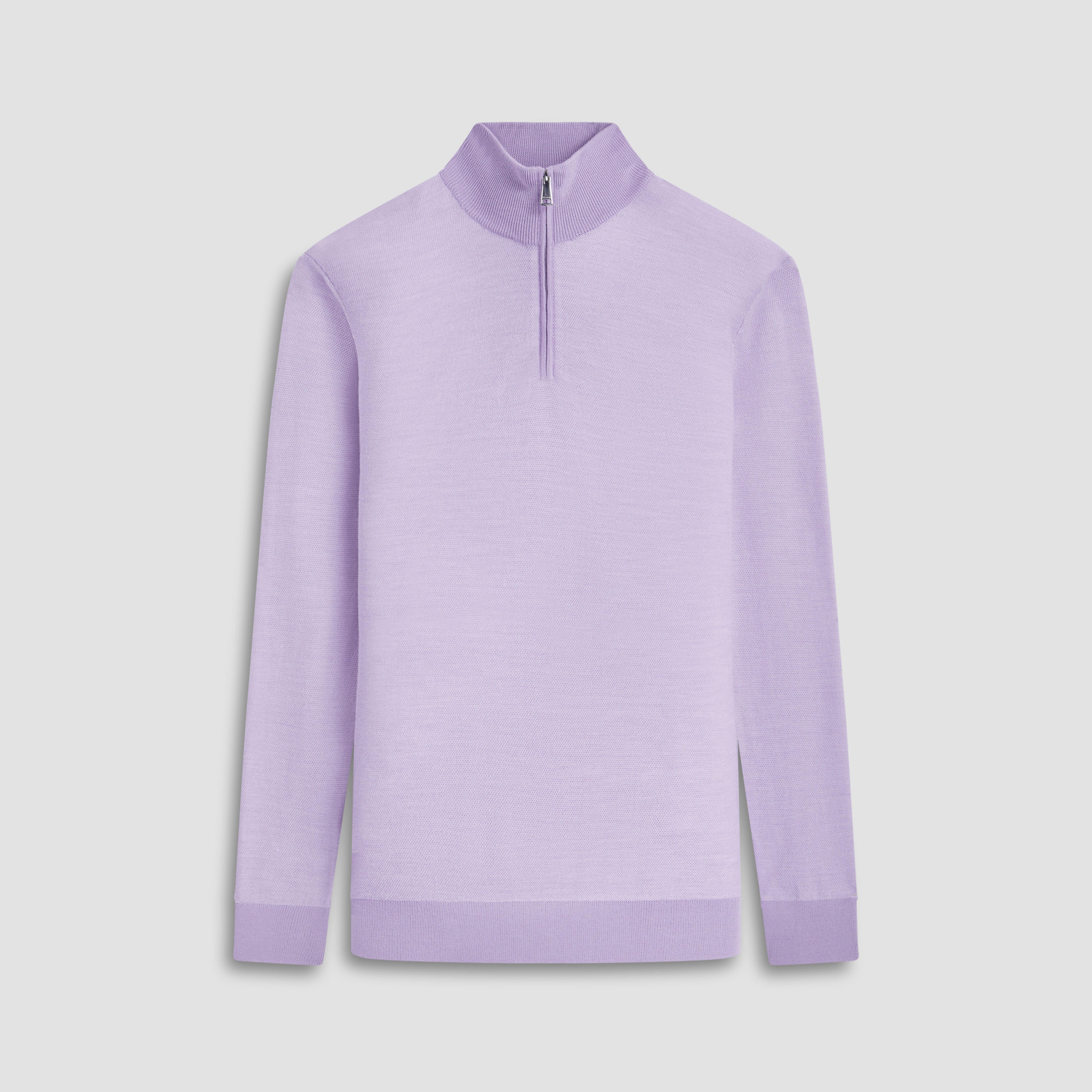 Bird's Eye Jacquard Quarter-Zip Mock Neck Sweater – BUGATCHI