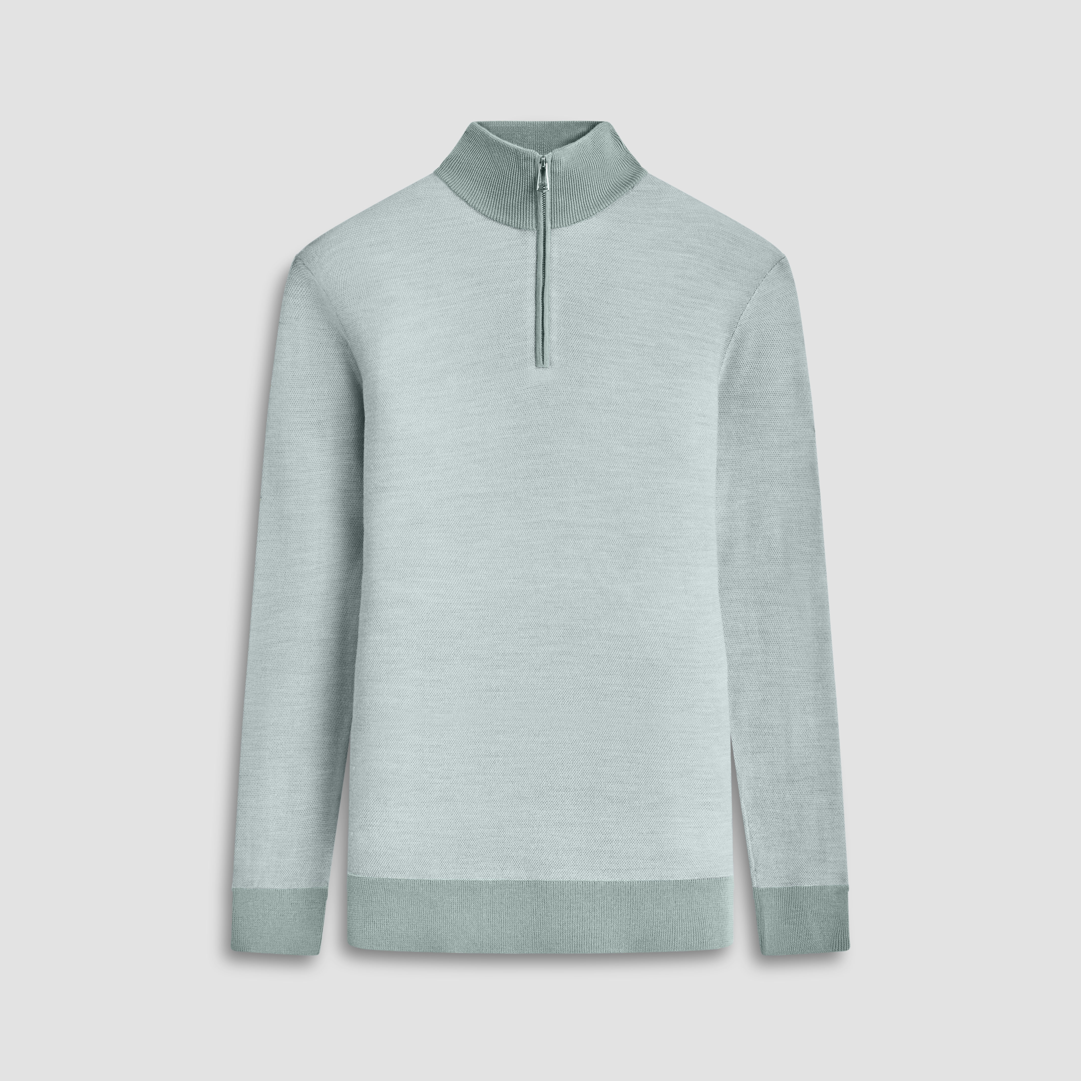 Bird's Eye Jacquard Quarter-Zip Mock Neck Sweater – BUGATCHI