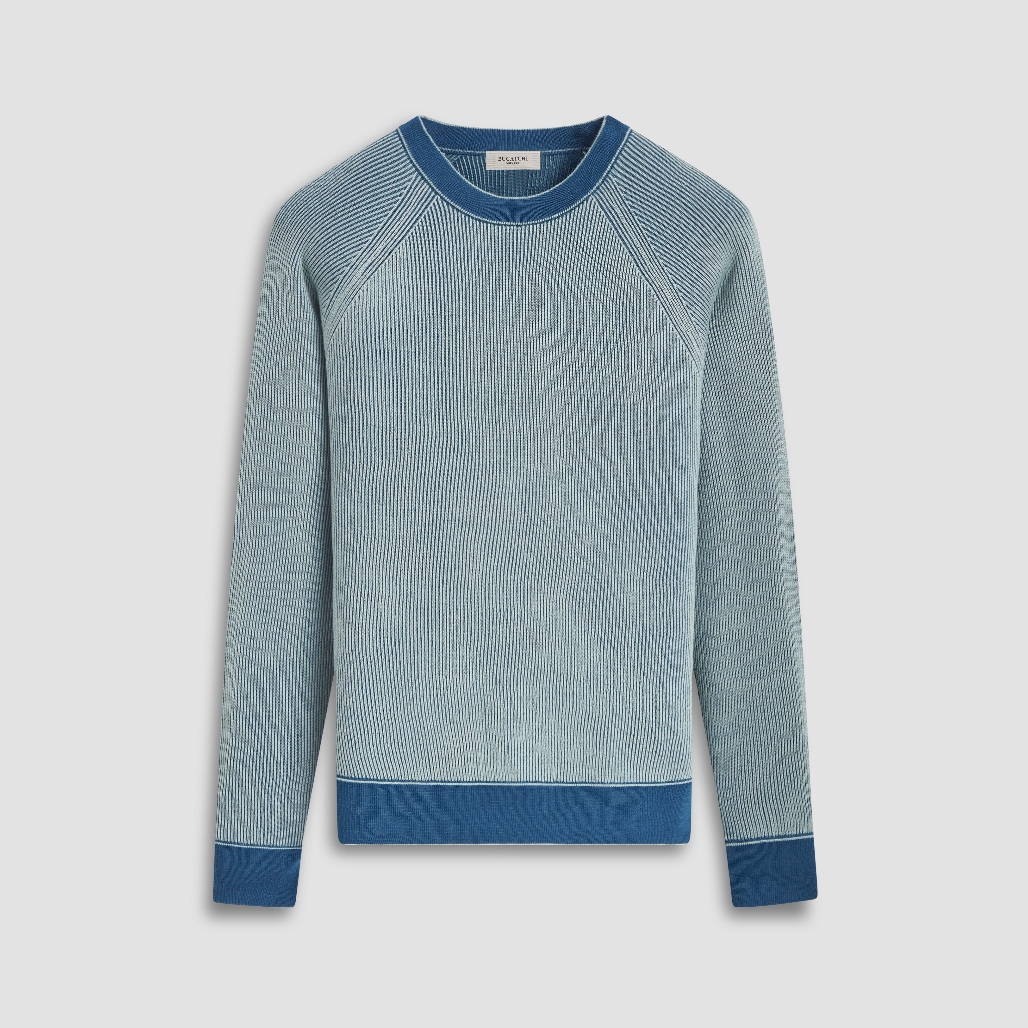 Fisherman Rib Jacquard Crew Neck Sweater – BUGATCHI