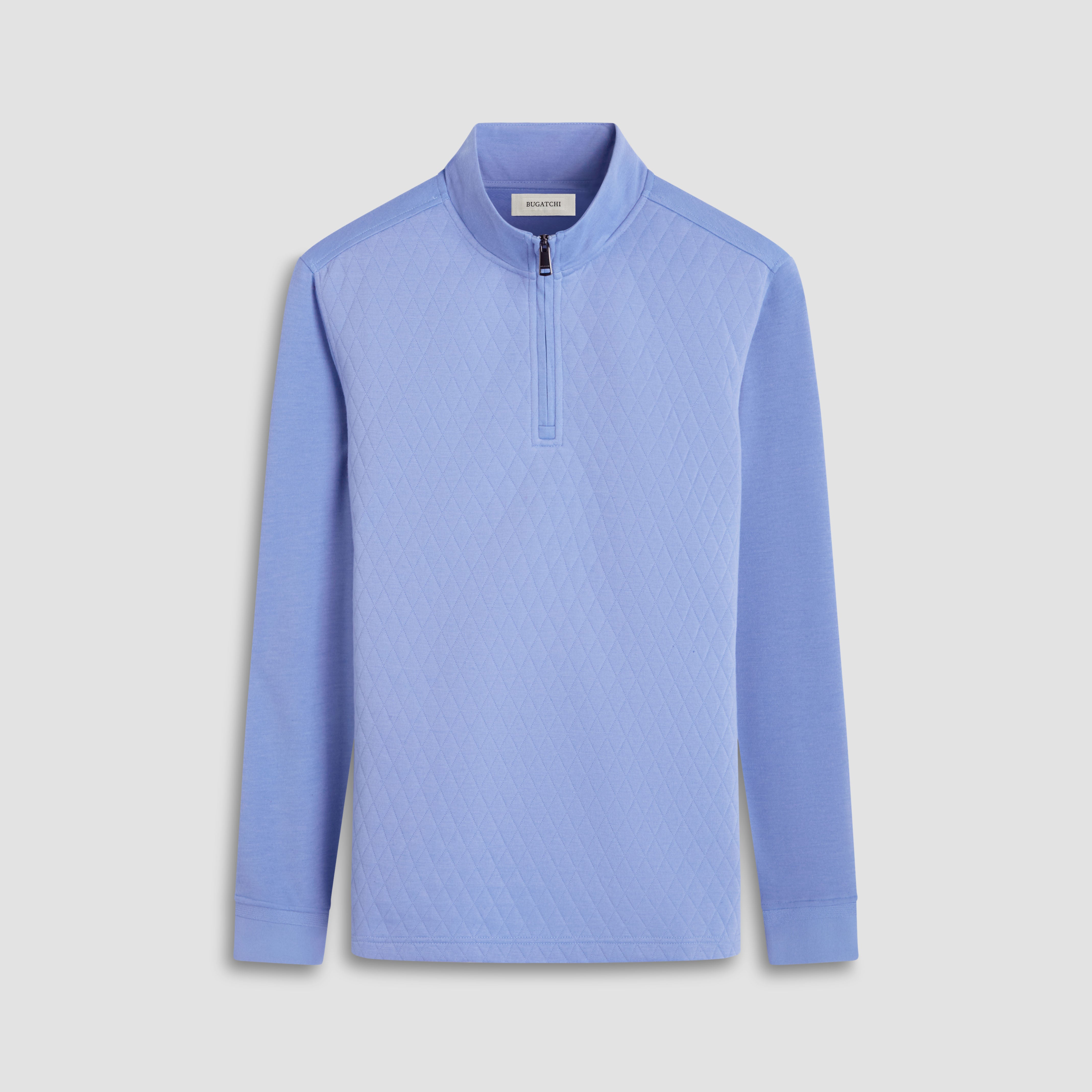 Diamond Quilt Performance Quarter-Zip Pullover – BUGATCHI