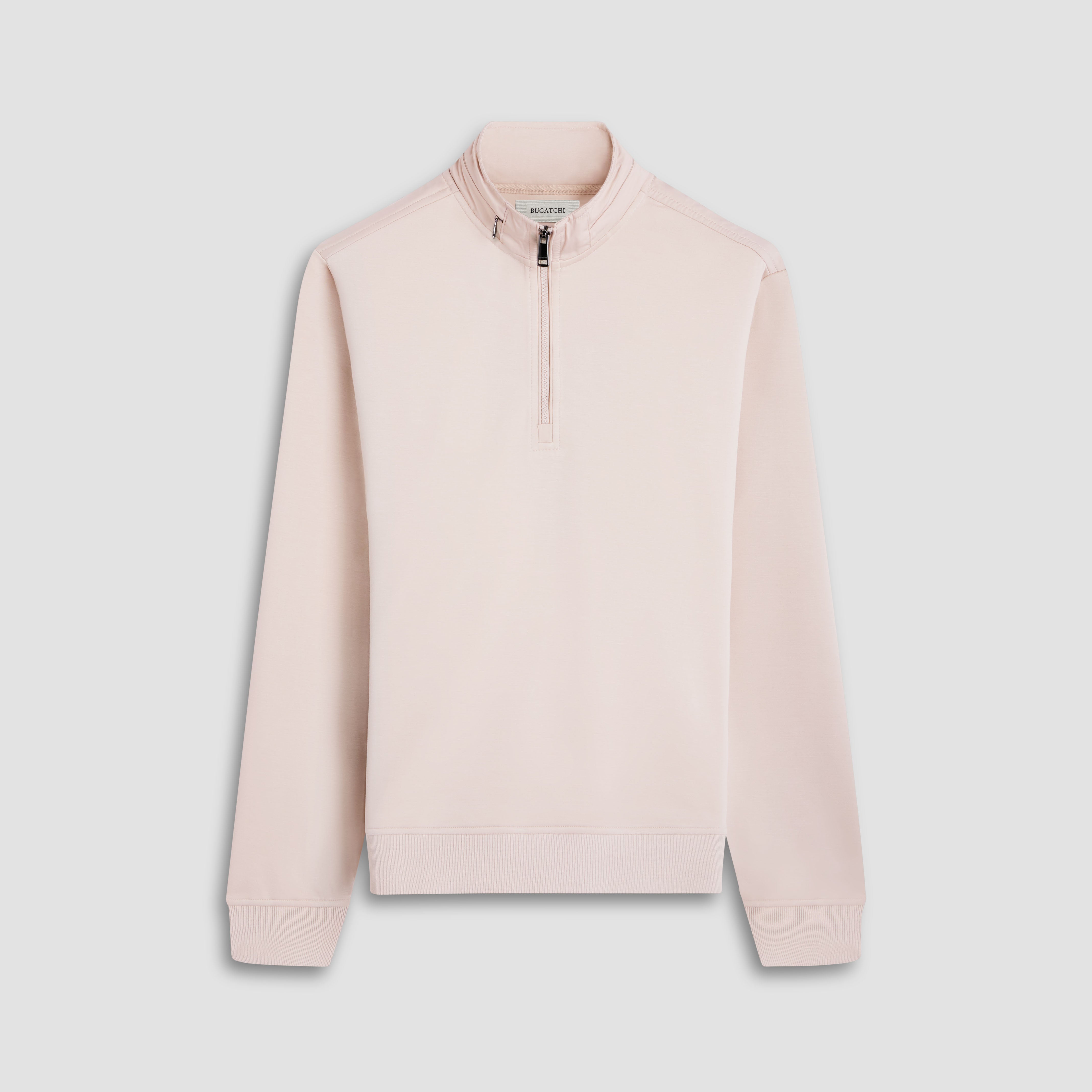 Soft Touch Solid Quarter-Zip Pullover With Hood – BUGATCHI