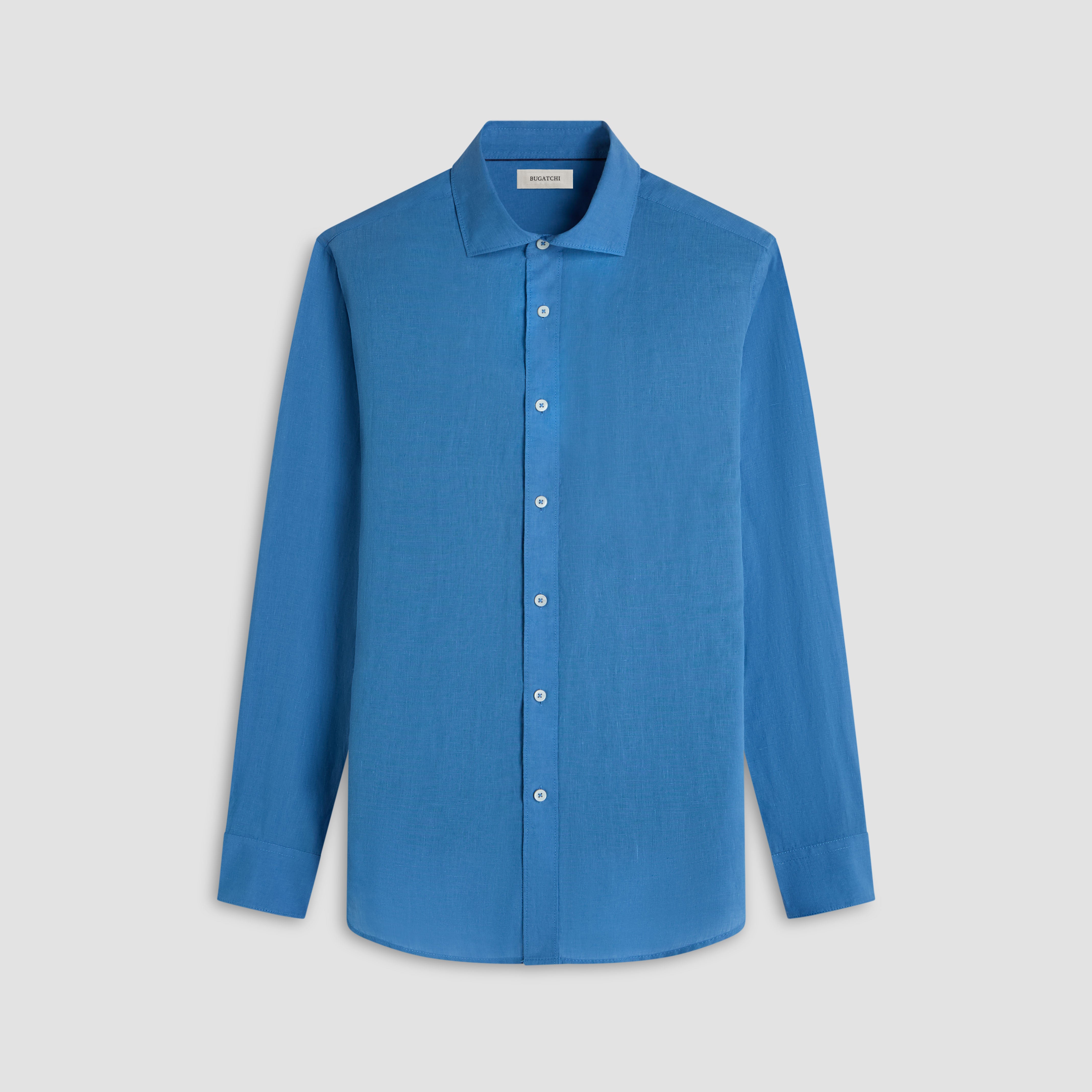 Axel Solid Linen Shirt – BUGATCHI