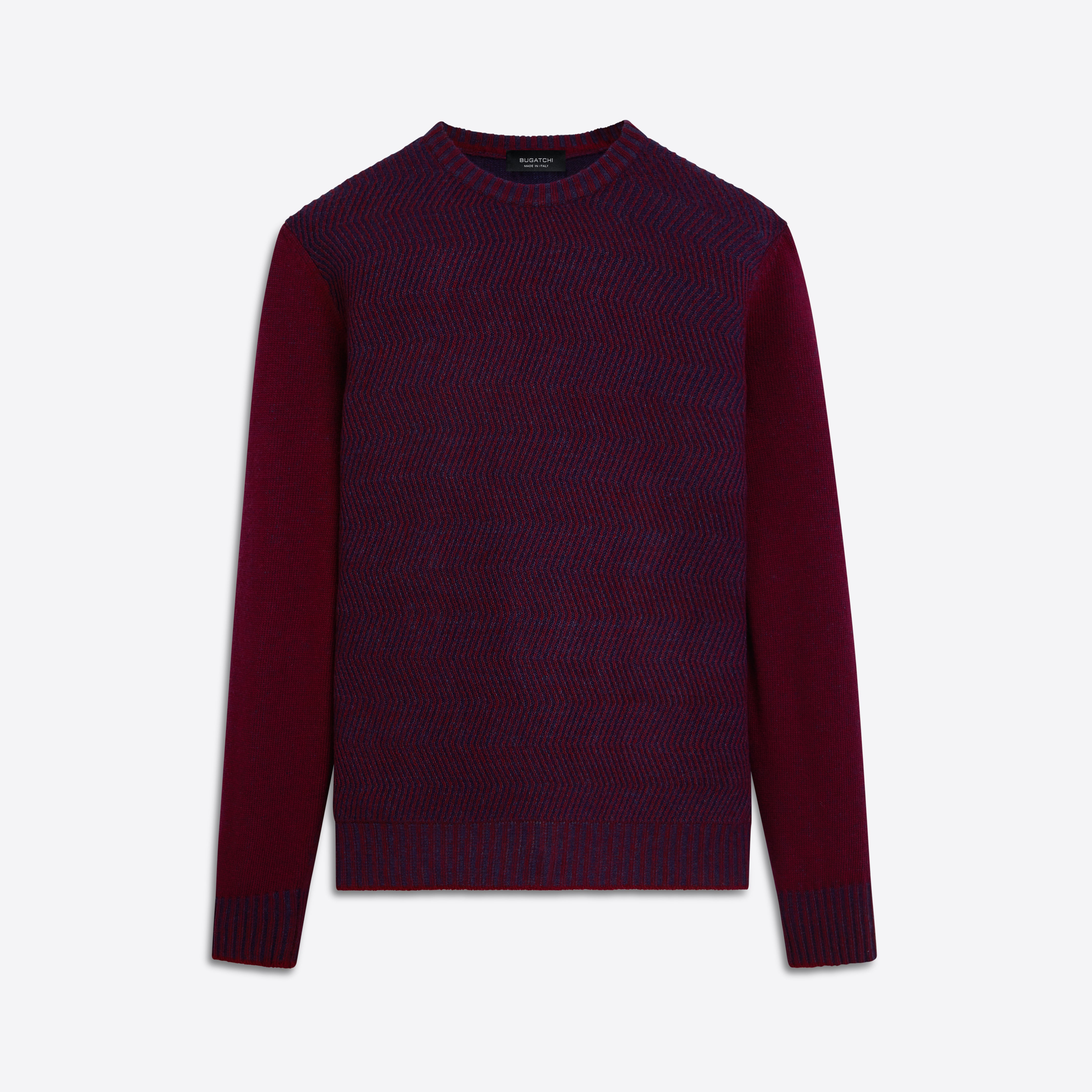 Crew Neck Herringbone Jacquard Sweater – BUGATCHI