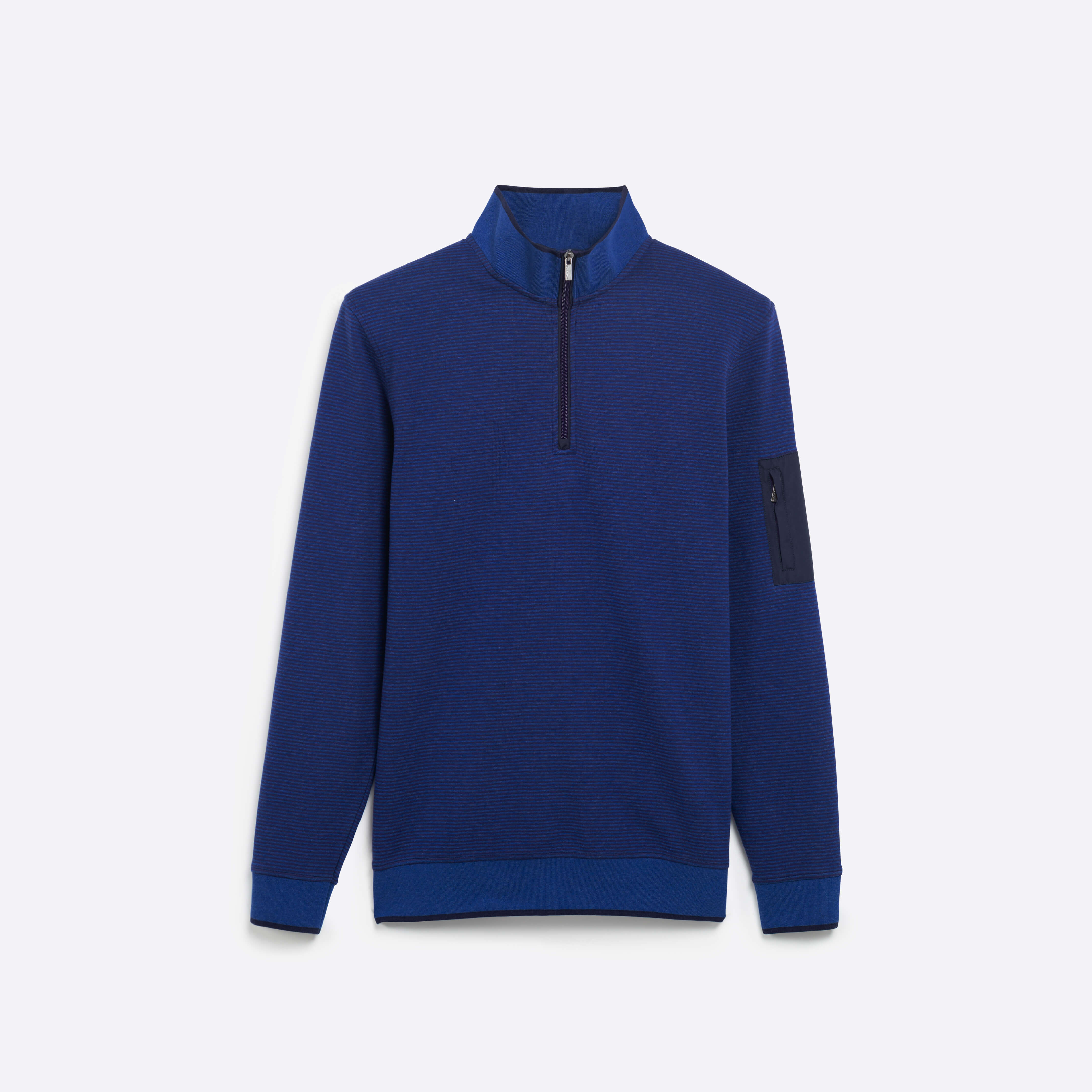 Striped Quarter Zip Mock Neck Pullover – BUGATCHI