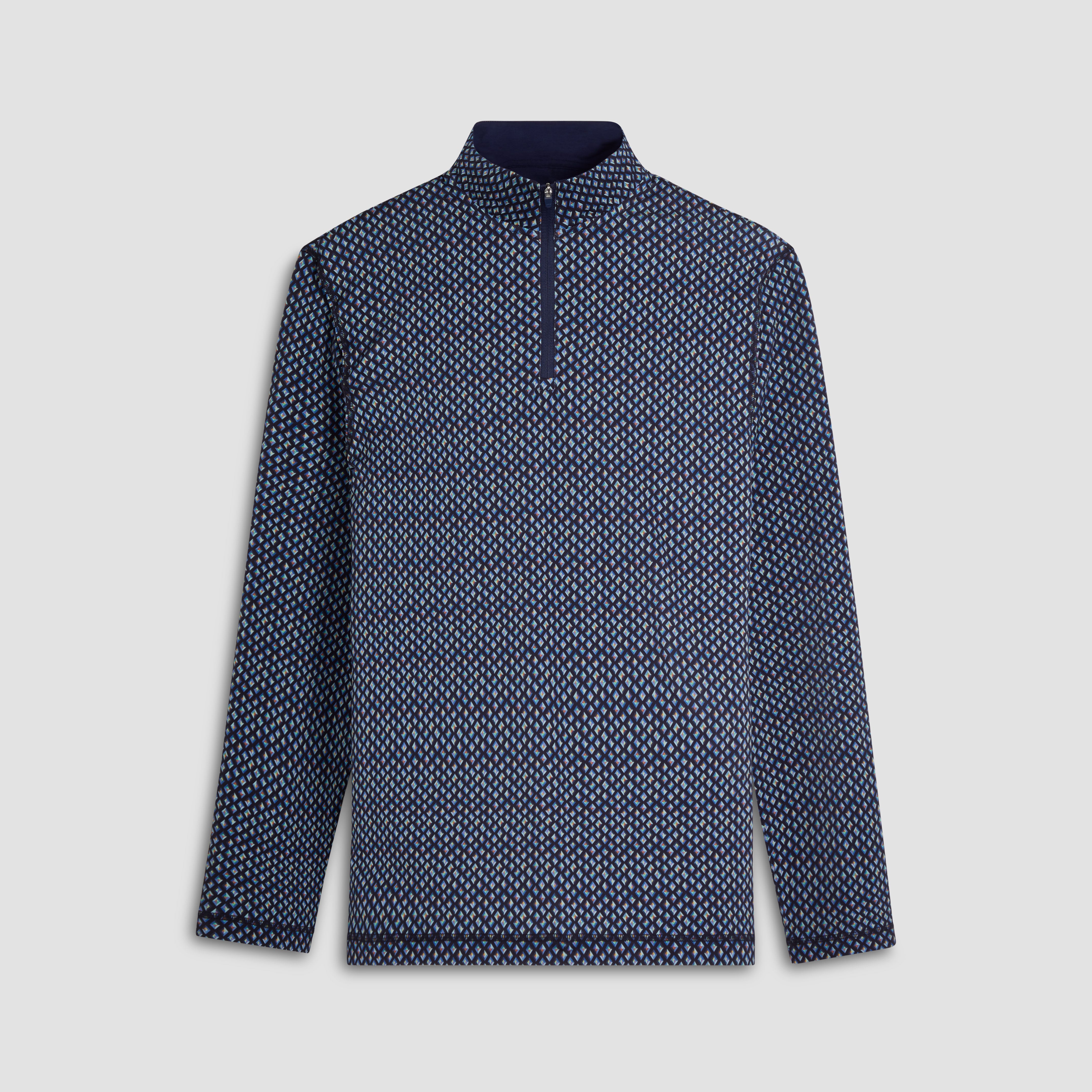Anthony Diamond Print OoohCotton Quarter Zip Pullover – BUGATCHI