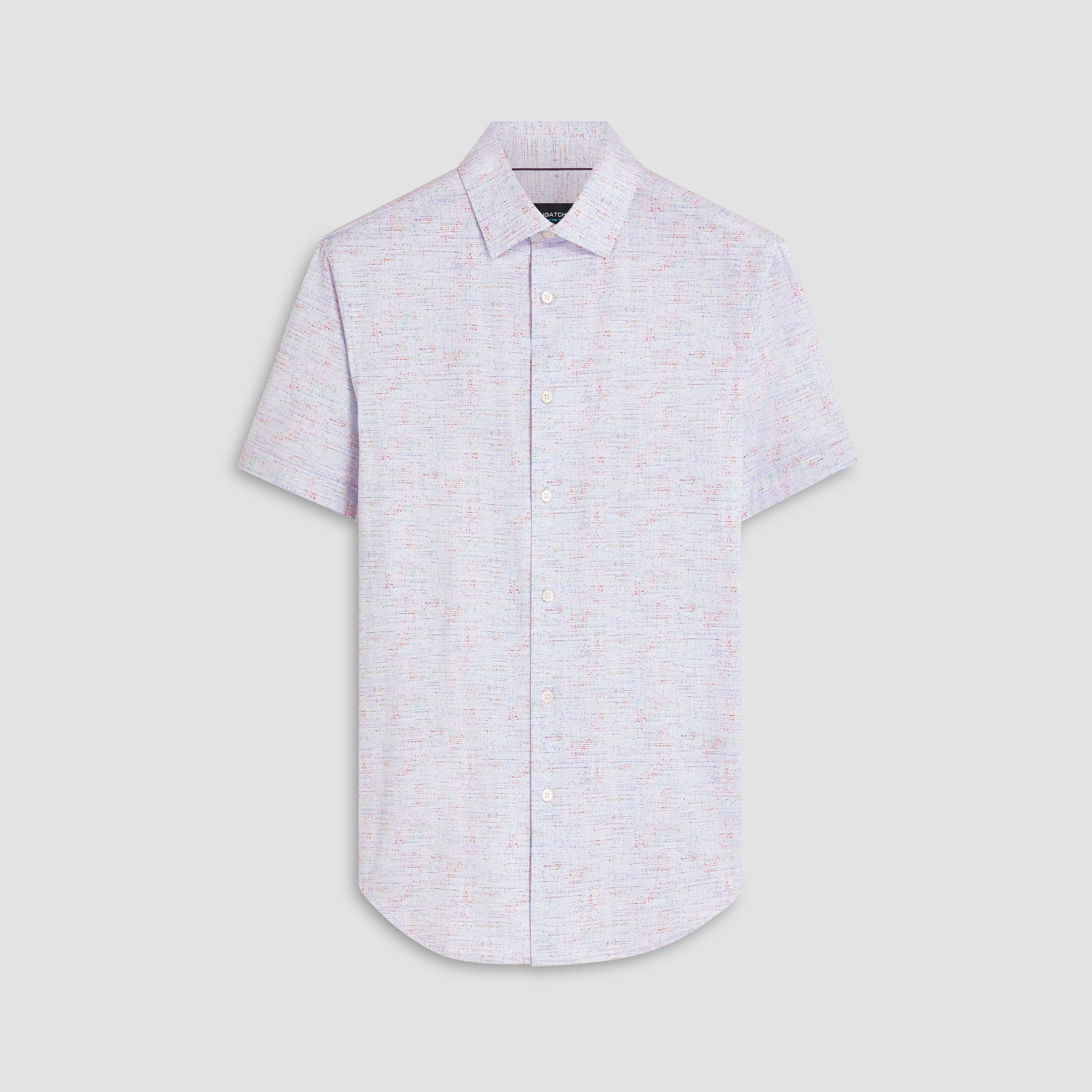 Miles Marled Print OoohCotton Short Sleeve Shirt – BUGATCHI