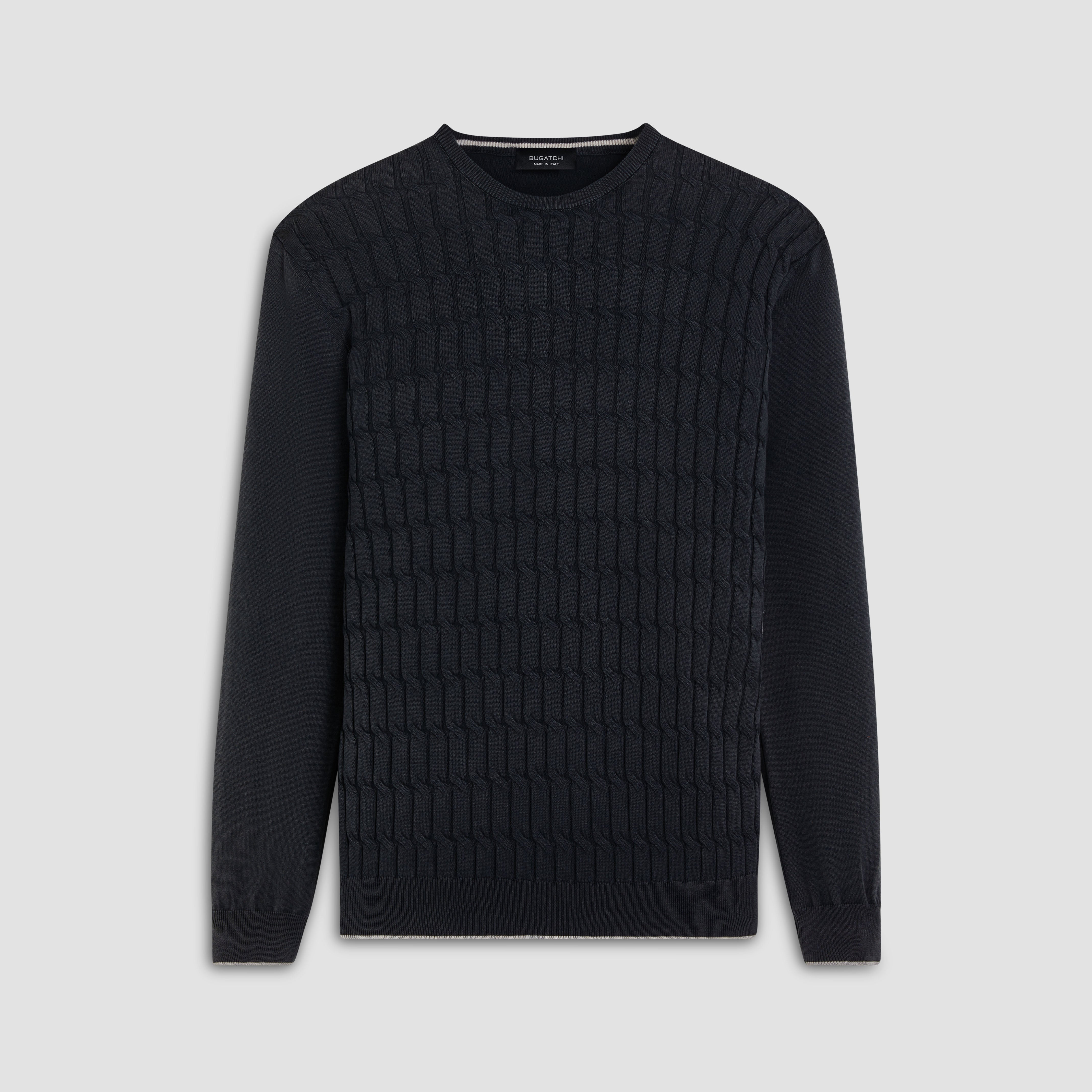 Knit Stitch Crew Neck Sweater – BUGATCHI