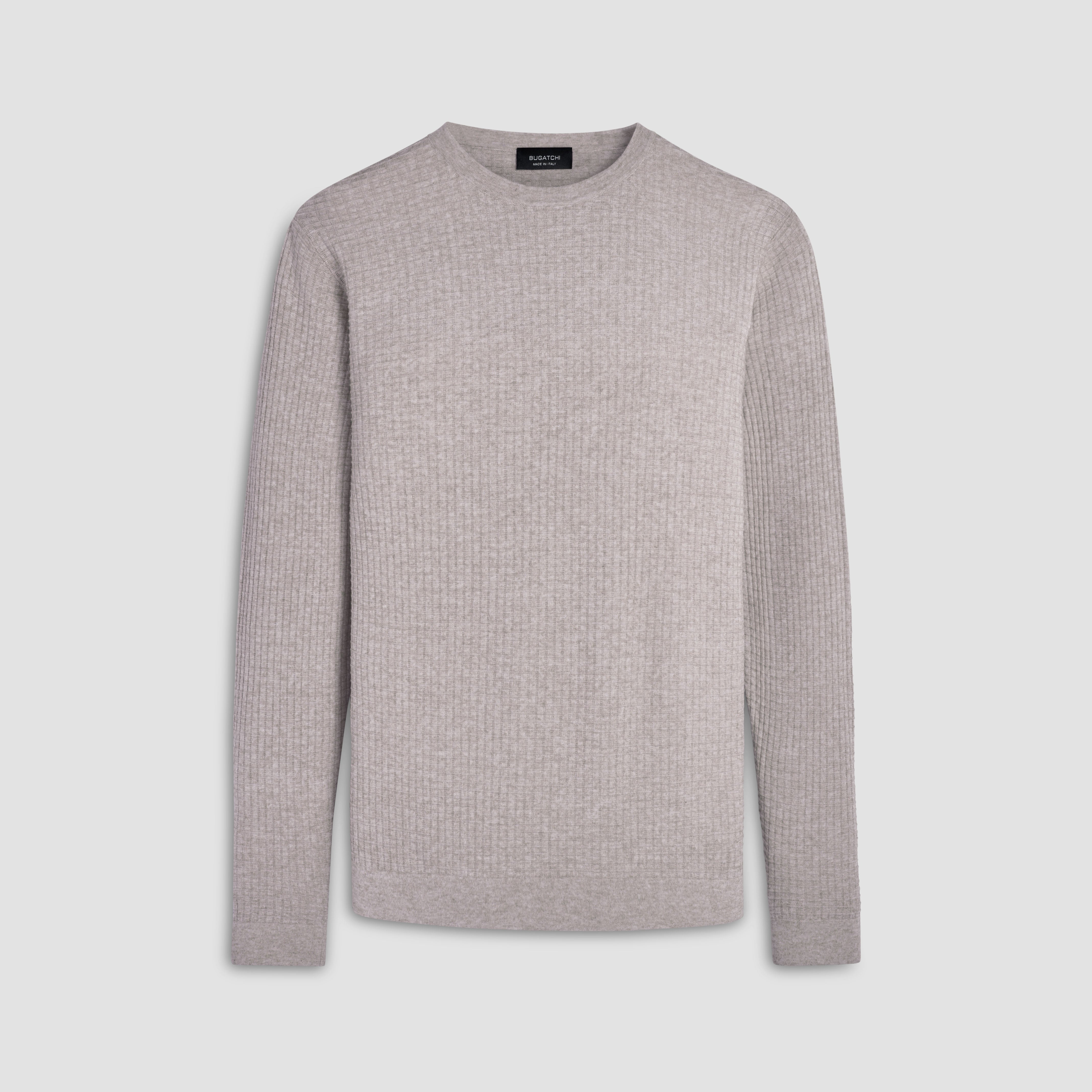 Waffle Knit Cotton Cashmere Crew Neck Sweater – BUGATCHI