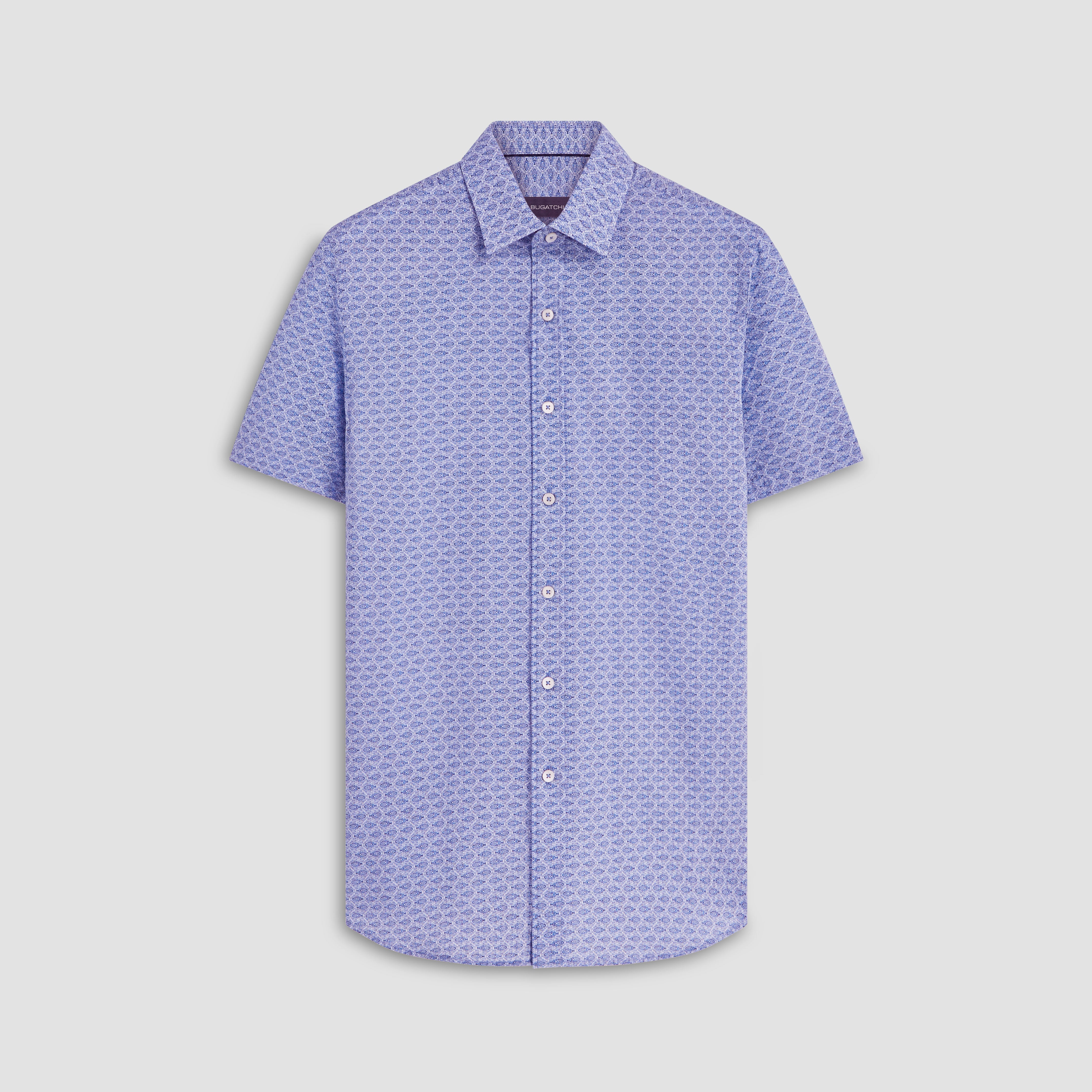 Orson Fish Print Short Sleeve Shirt – BUGATCHI