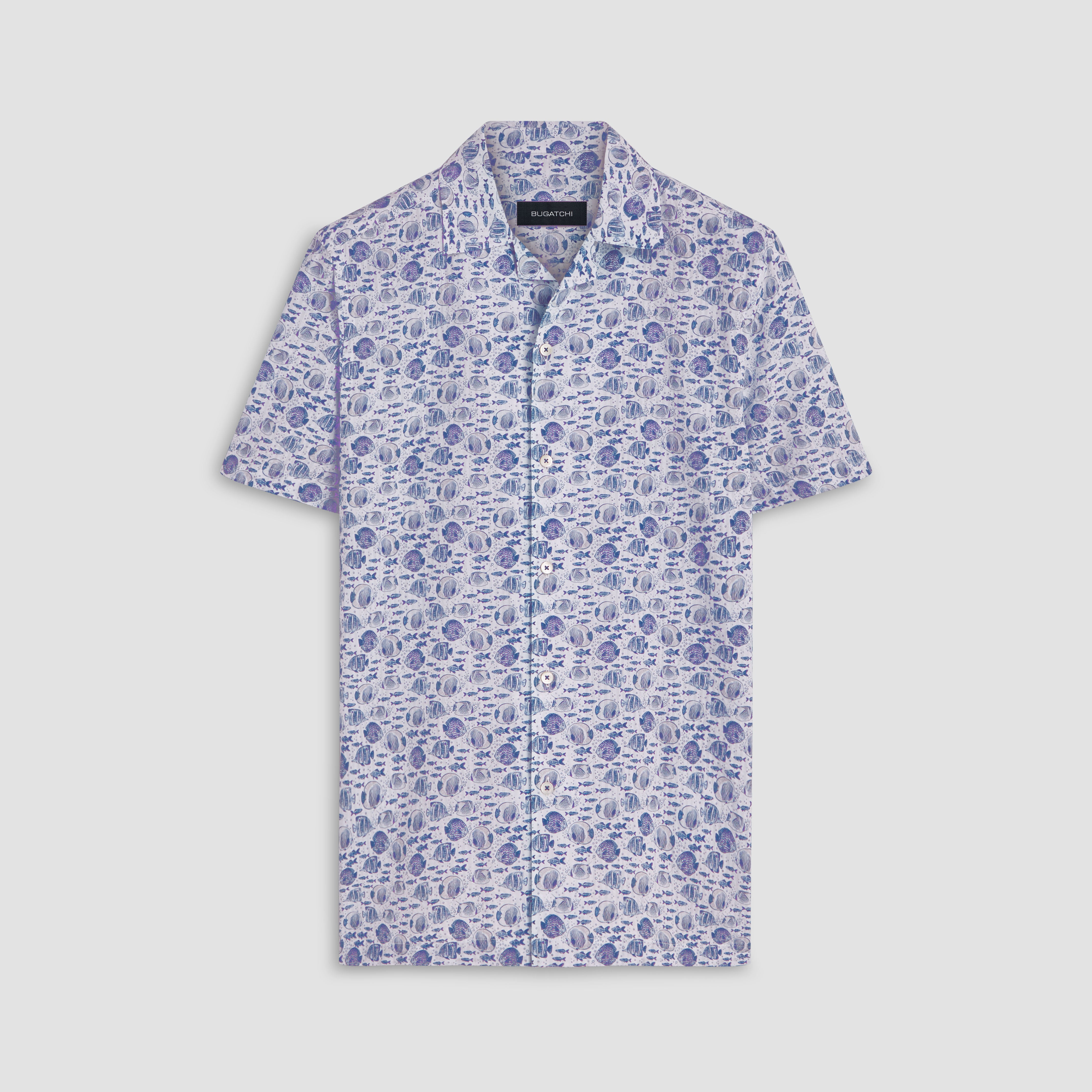Jackson Fish Print Short Sleeve Shirt – BUGATCHI