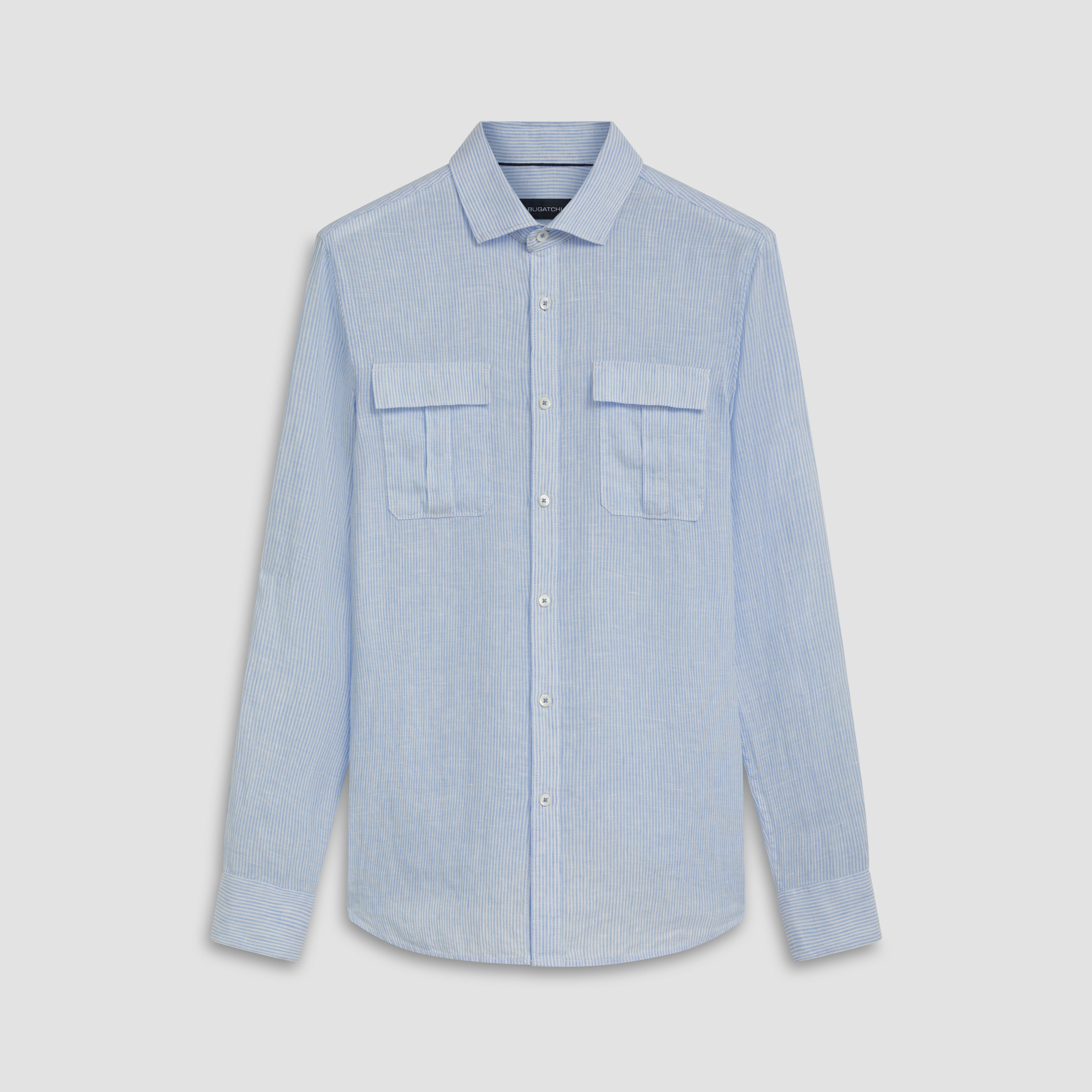 Julian Pin Striped Linen Shirt – BUGATCHI