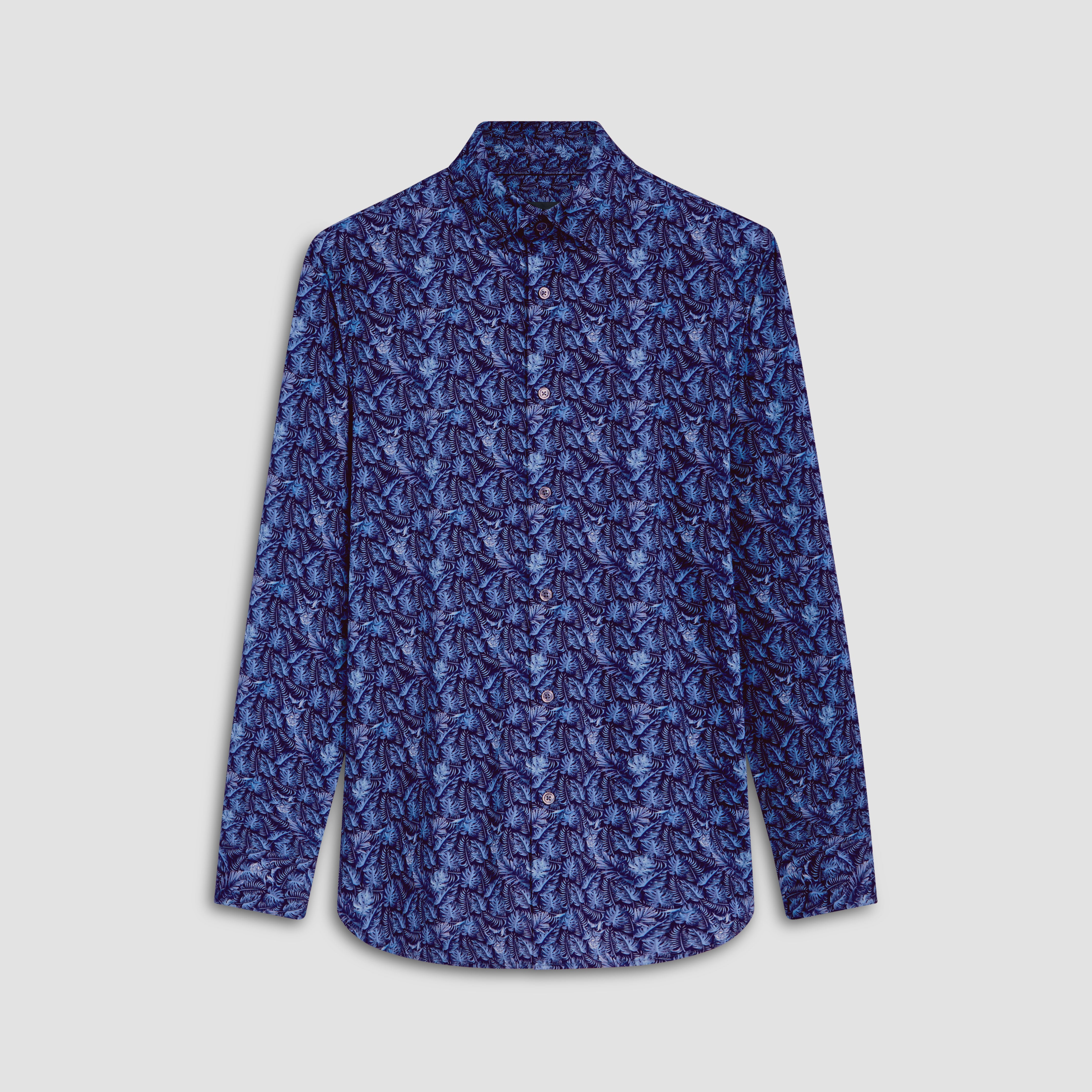 James Leaf Print OoohCotton Shirt – BUGATCHI