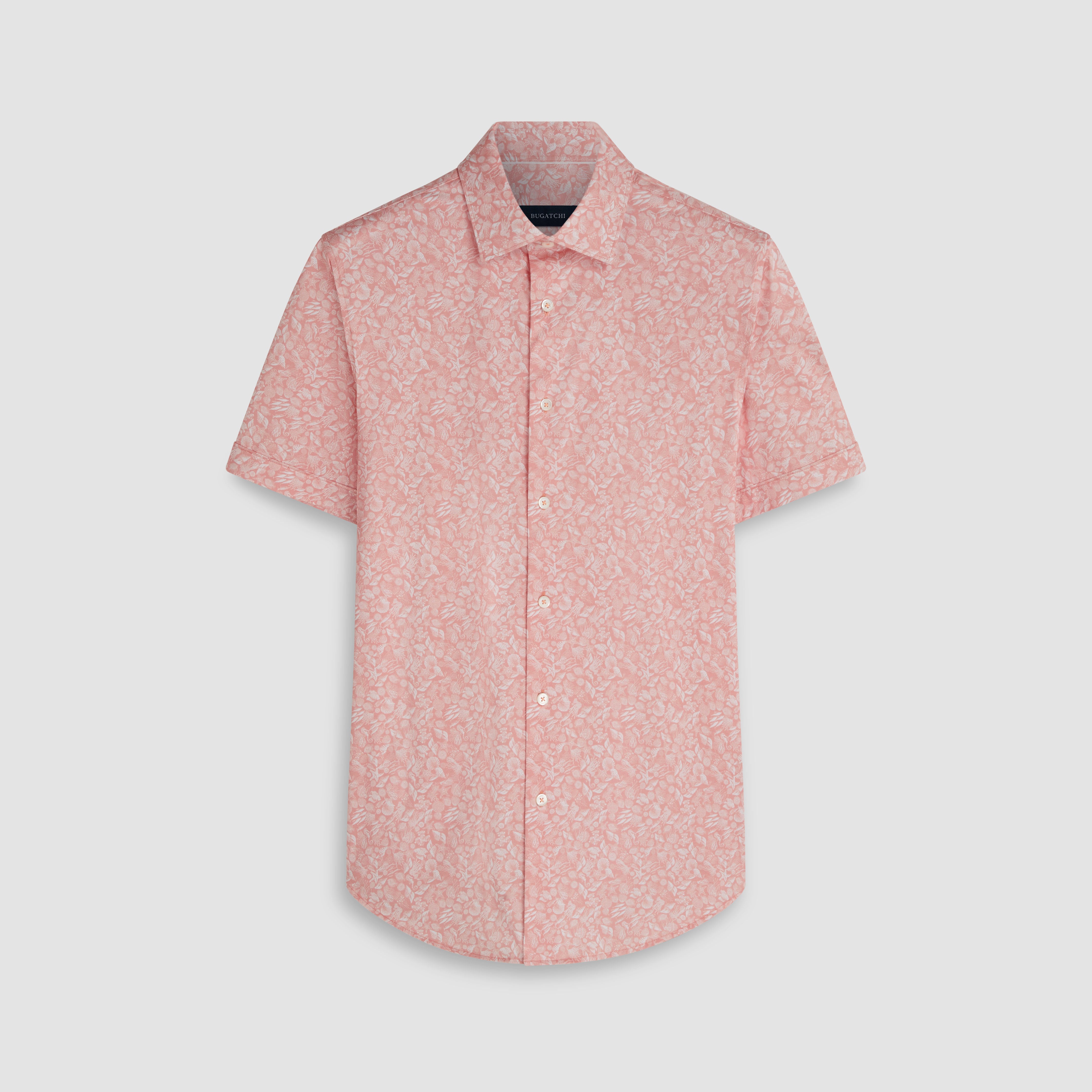 Miles Fish Print OoohCotton Short Sleeve Shirt – BUGATCHI