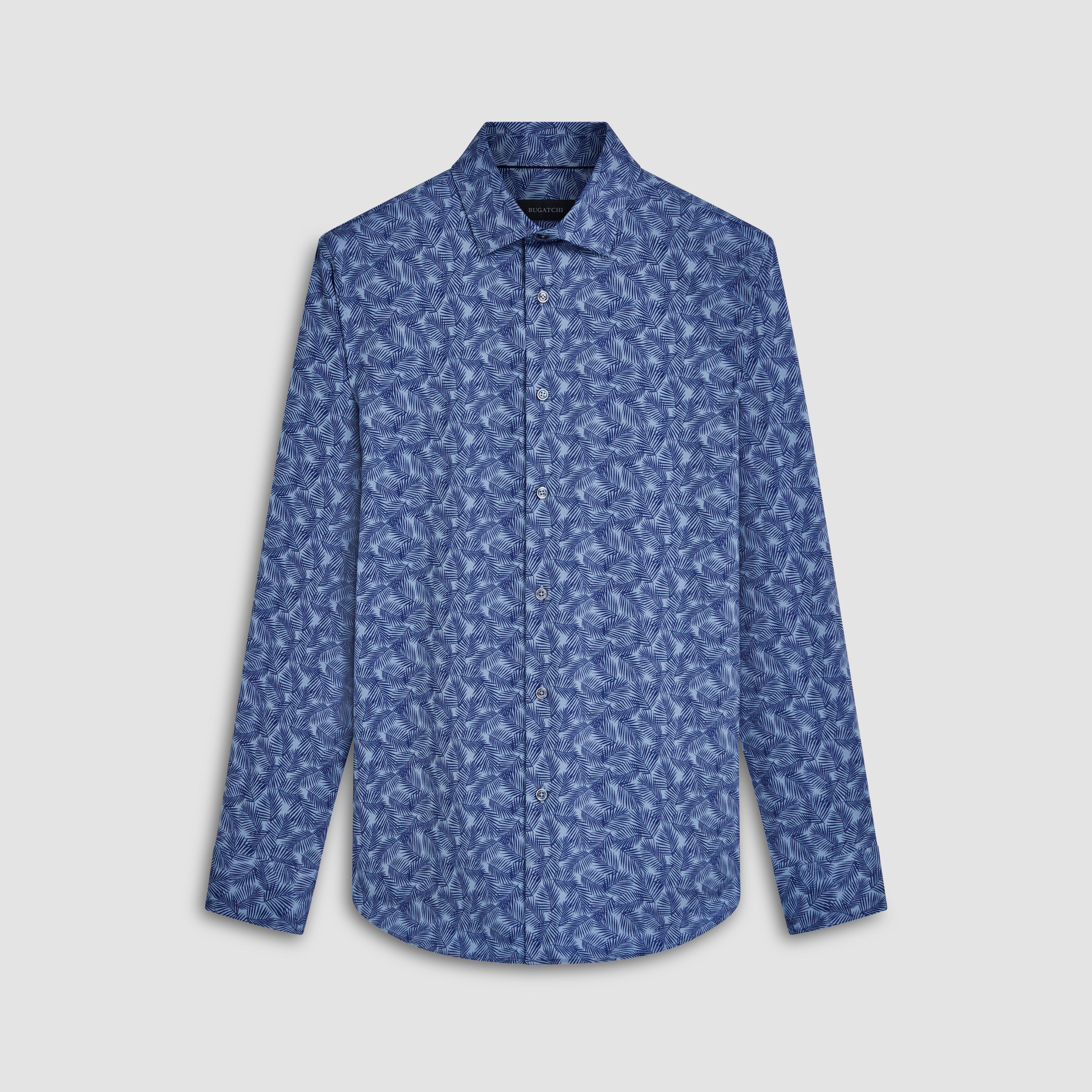 James Leaf Print OoohCotton Shirt – BUGATCHI