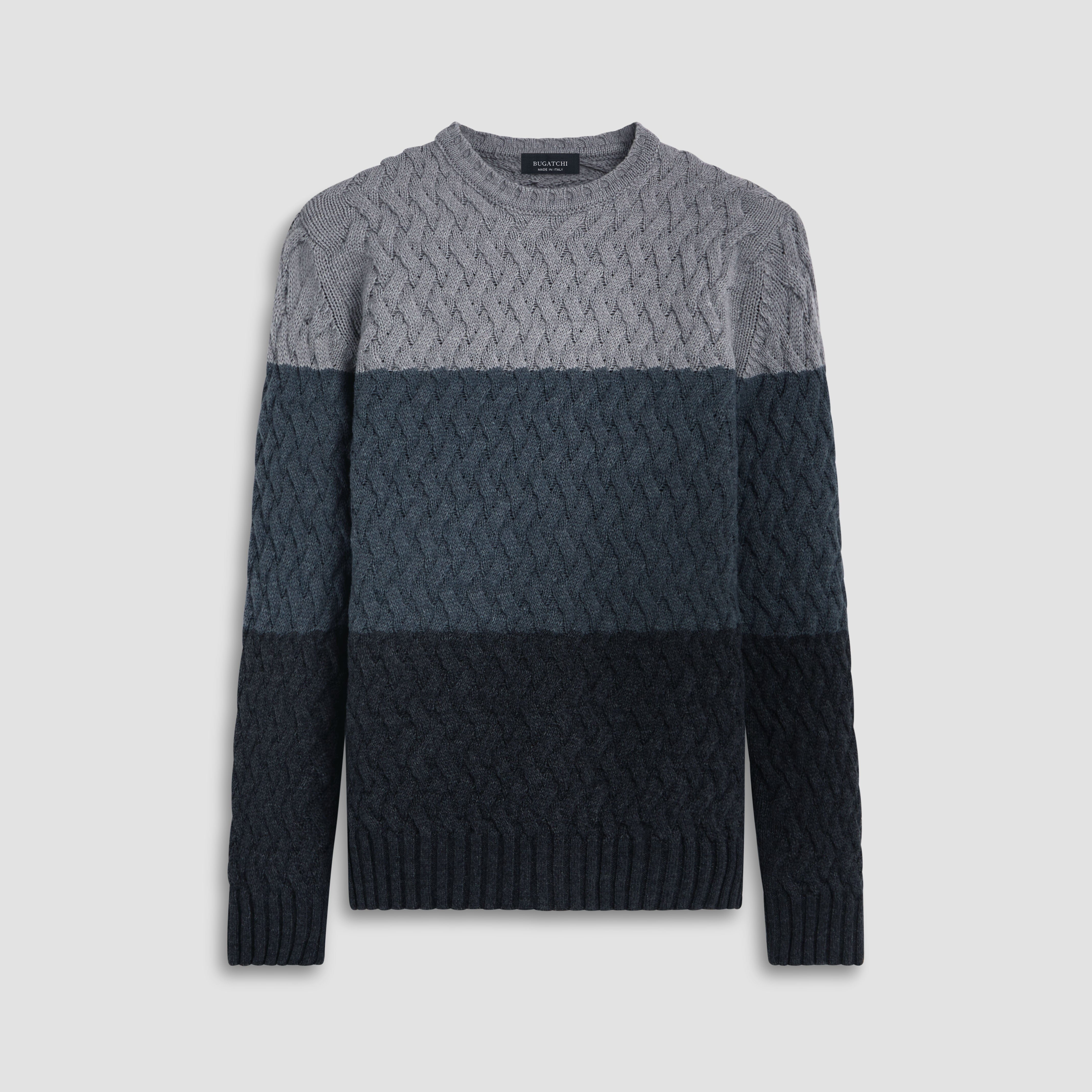 Basketweave Stitch Crew Neck Sweater – BUGATCHI