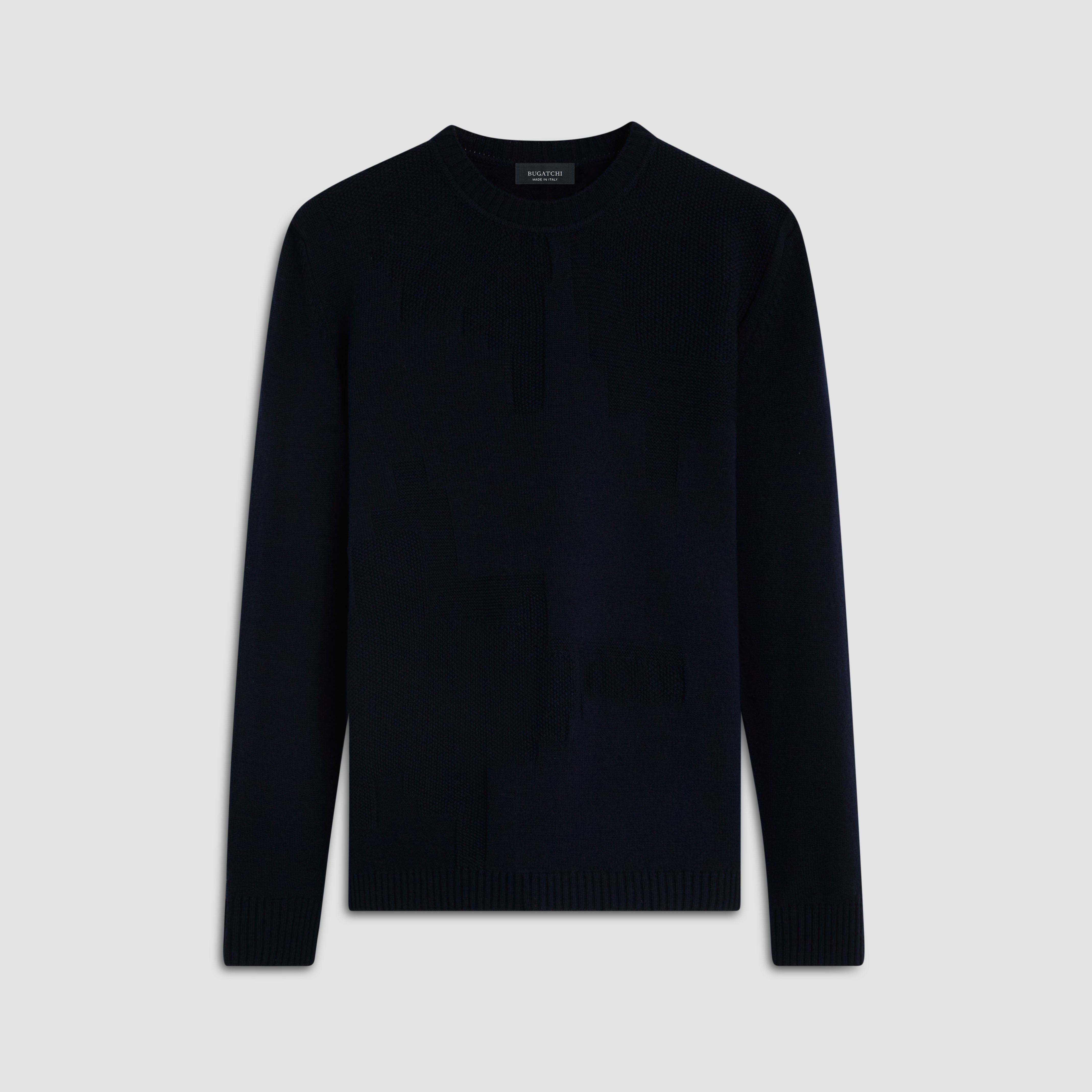Solid Jacquard Crew Neck Sweater – BUGATCHI