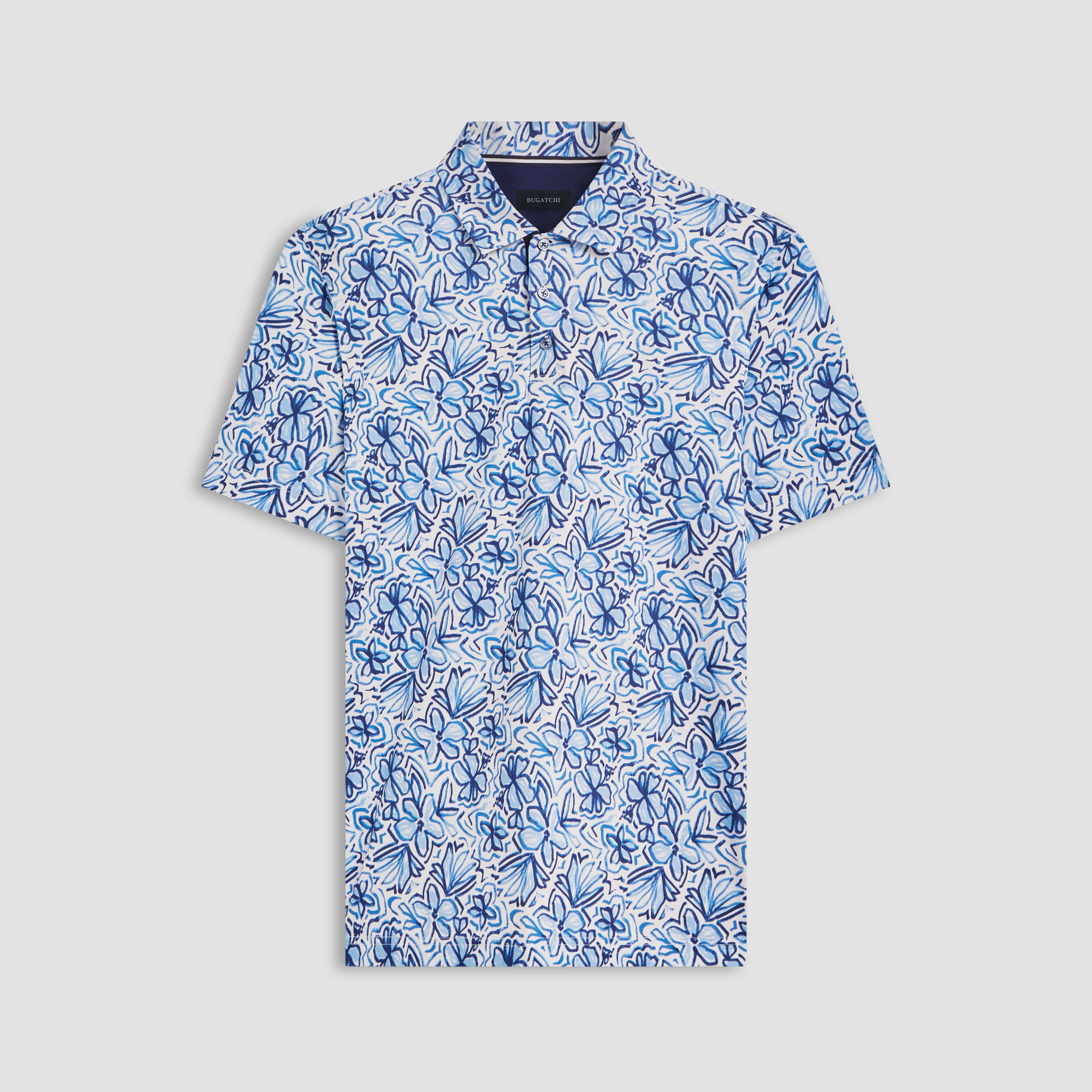 Hendrix Floral Print Polo – BUGATCHI