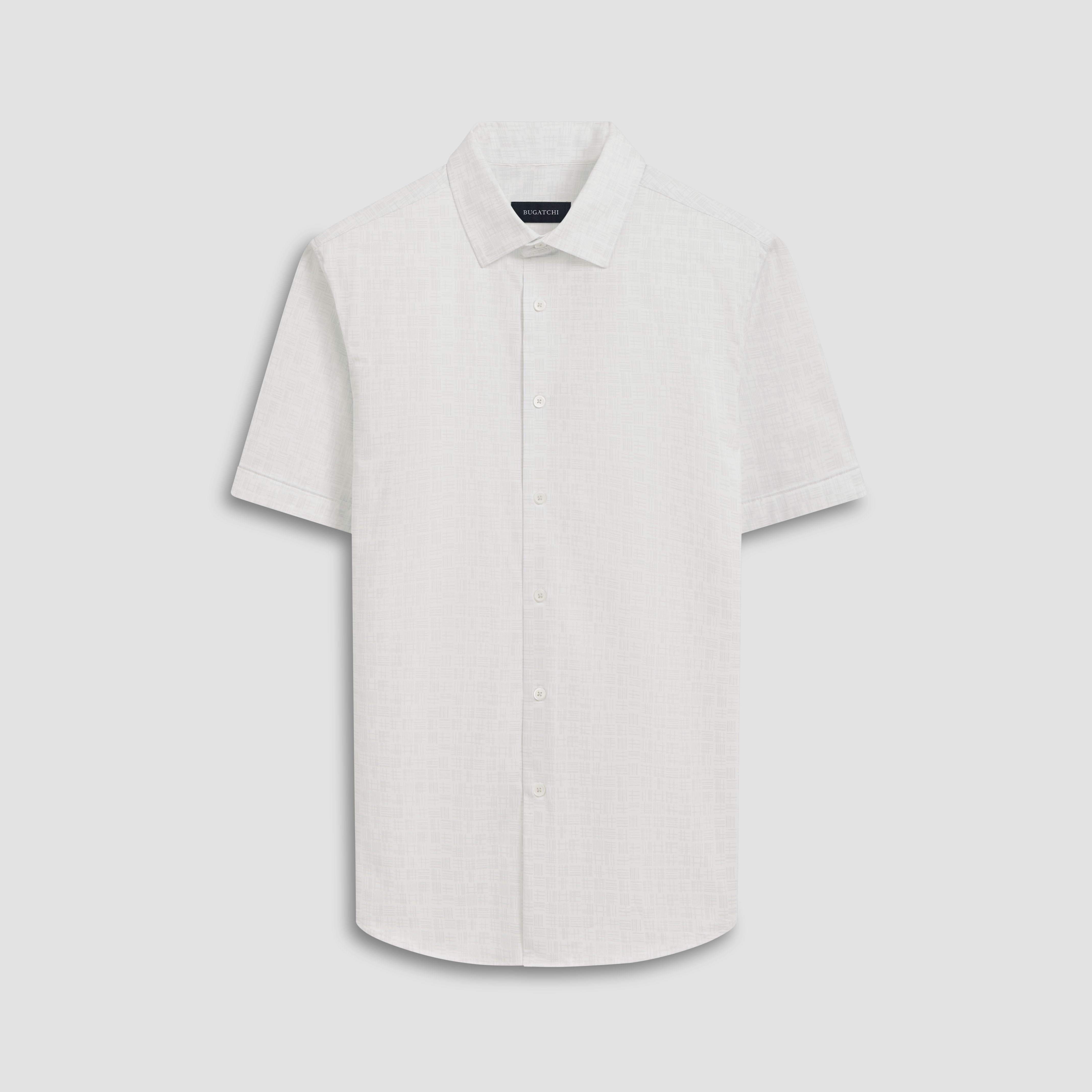 Miles Asymmetric Check OoohCotton Short Sleeve Shirt – BUGATCHI