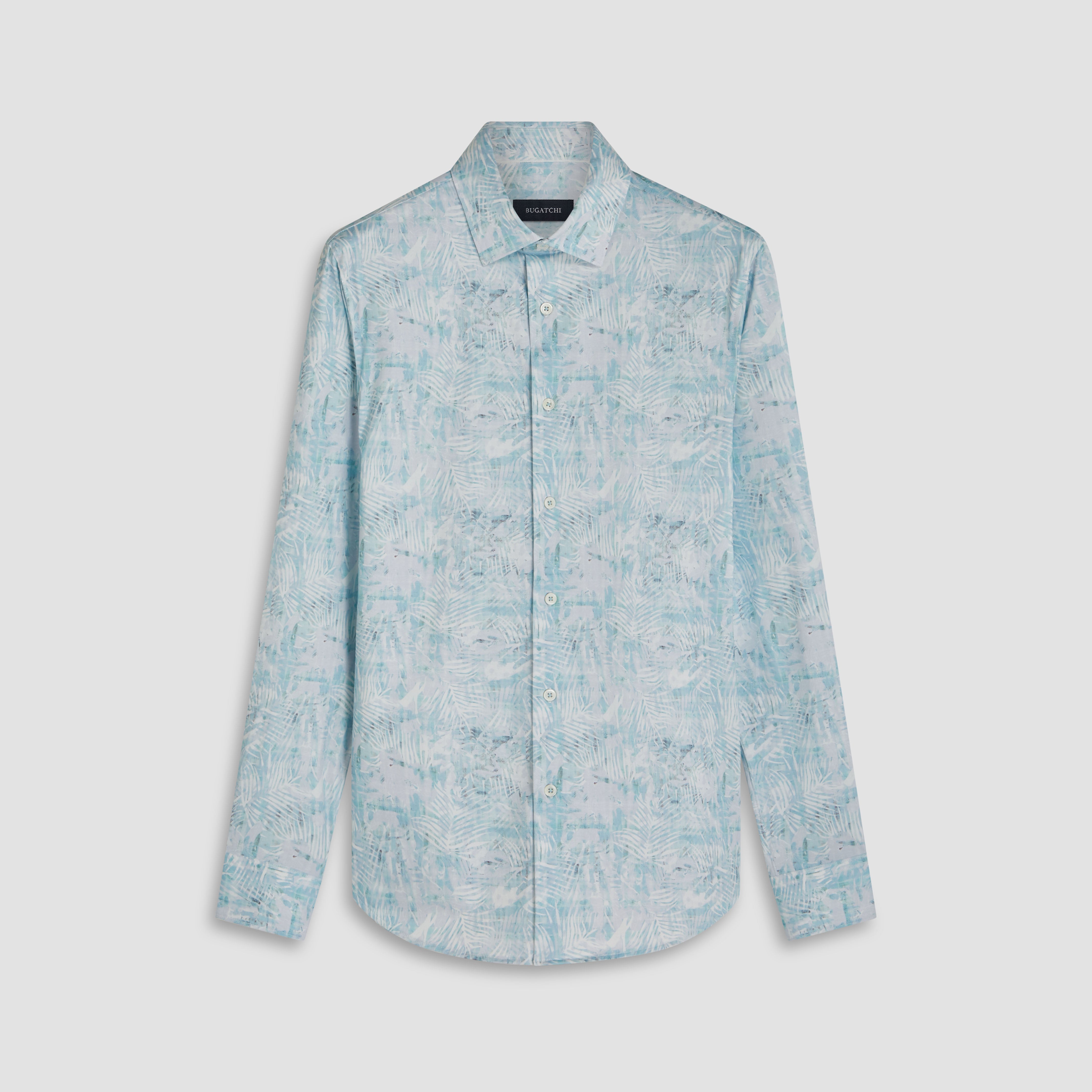James Leaf Print OoohCotton Shirt – BUGATCHI