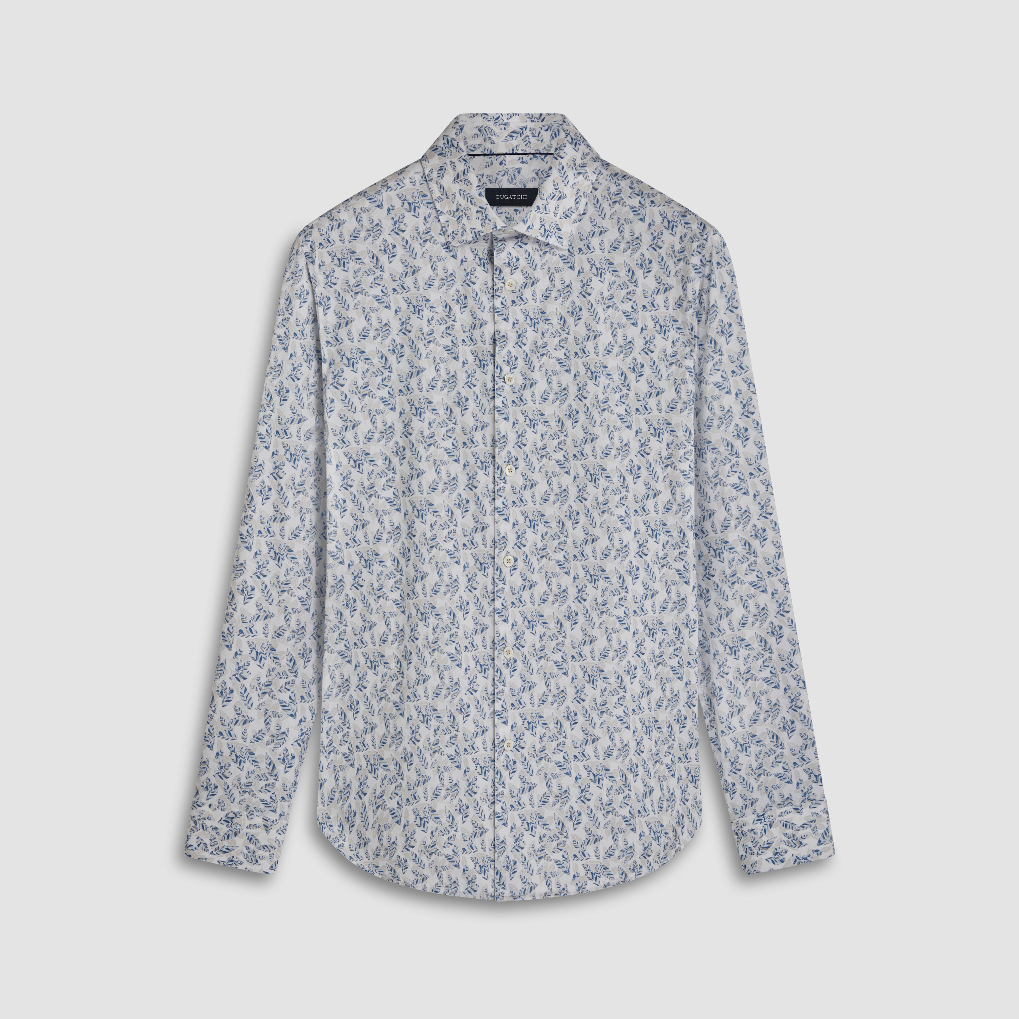 James Leaf Print OoohCotton Shirt – BUGATCHI