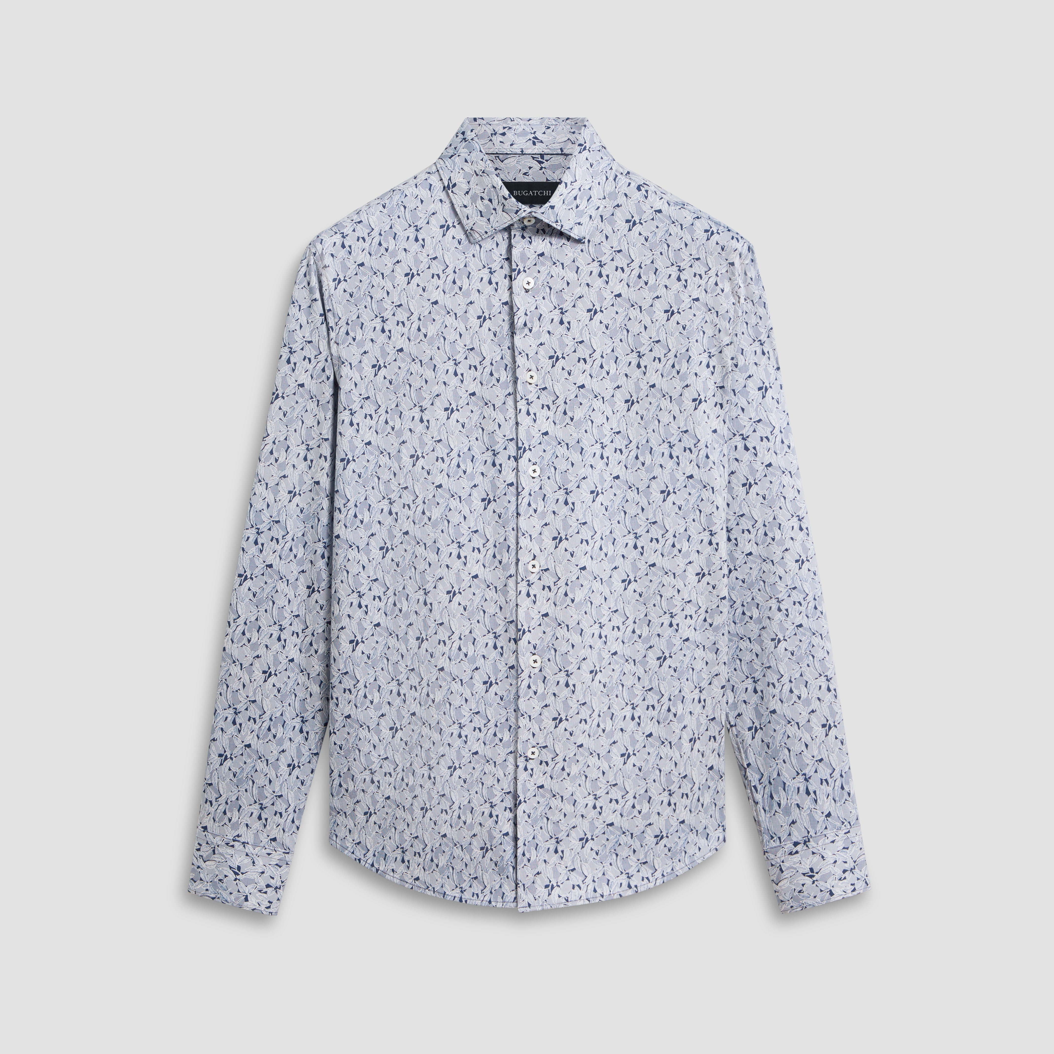 James Leaf Print OoohCotton Shirt – BUGATCHI