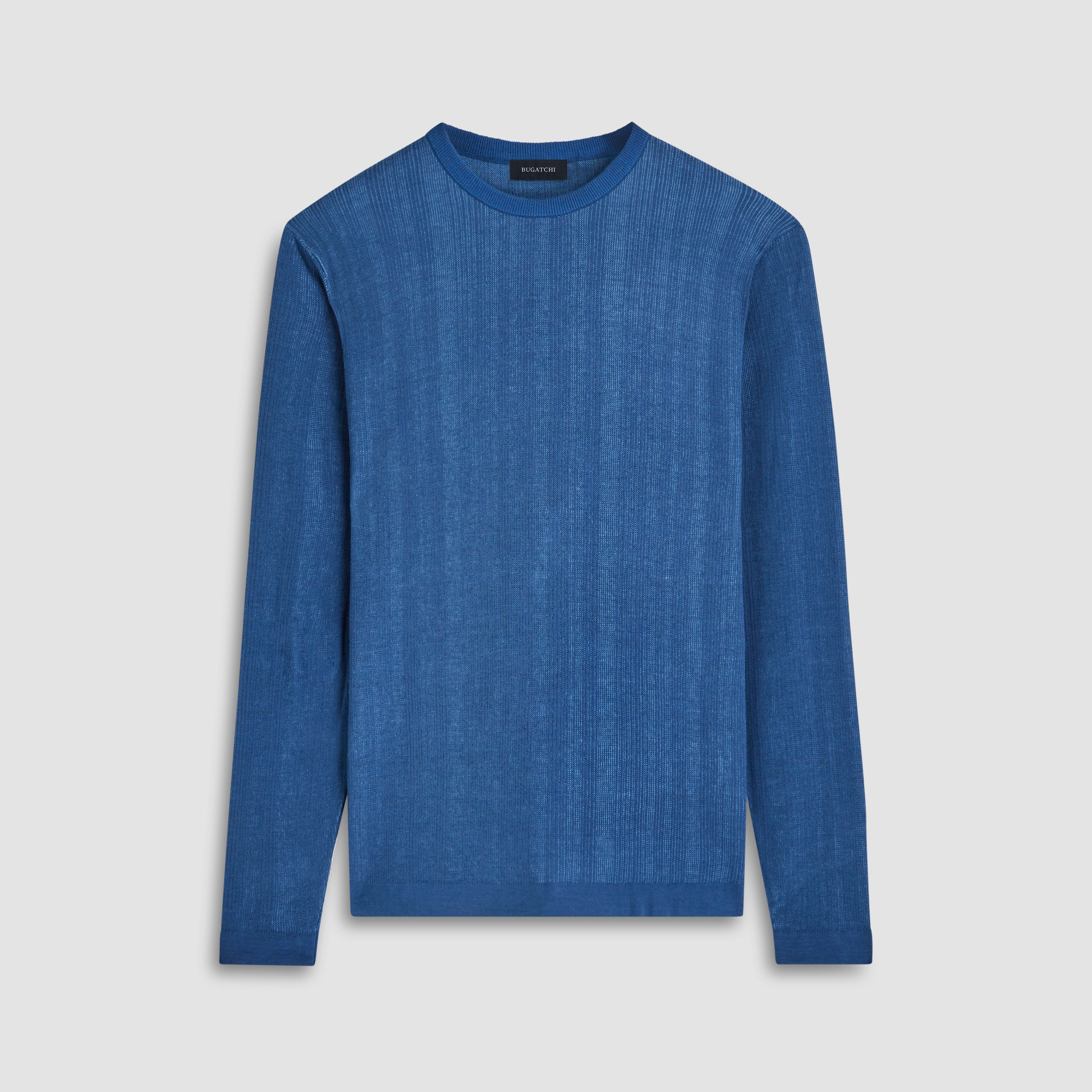 Thin Rib Crew Neck Sweater – BUGATCHI