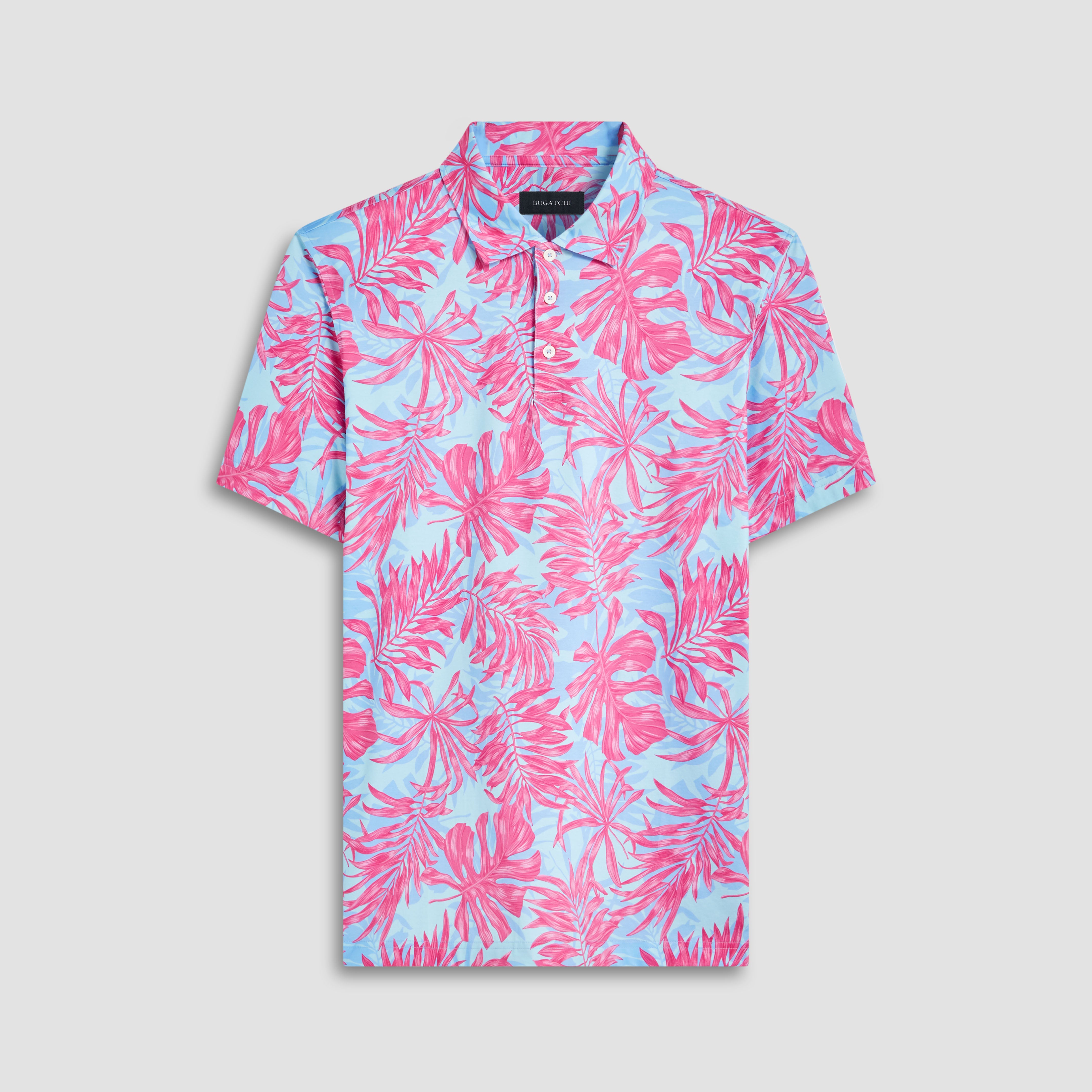 Victor Leaf Print OoohCotton Polo – BUGATCHI