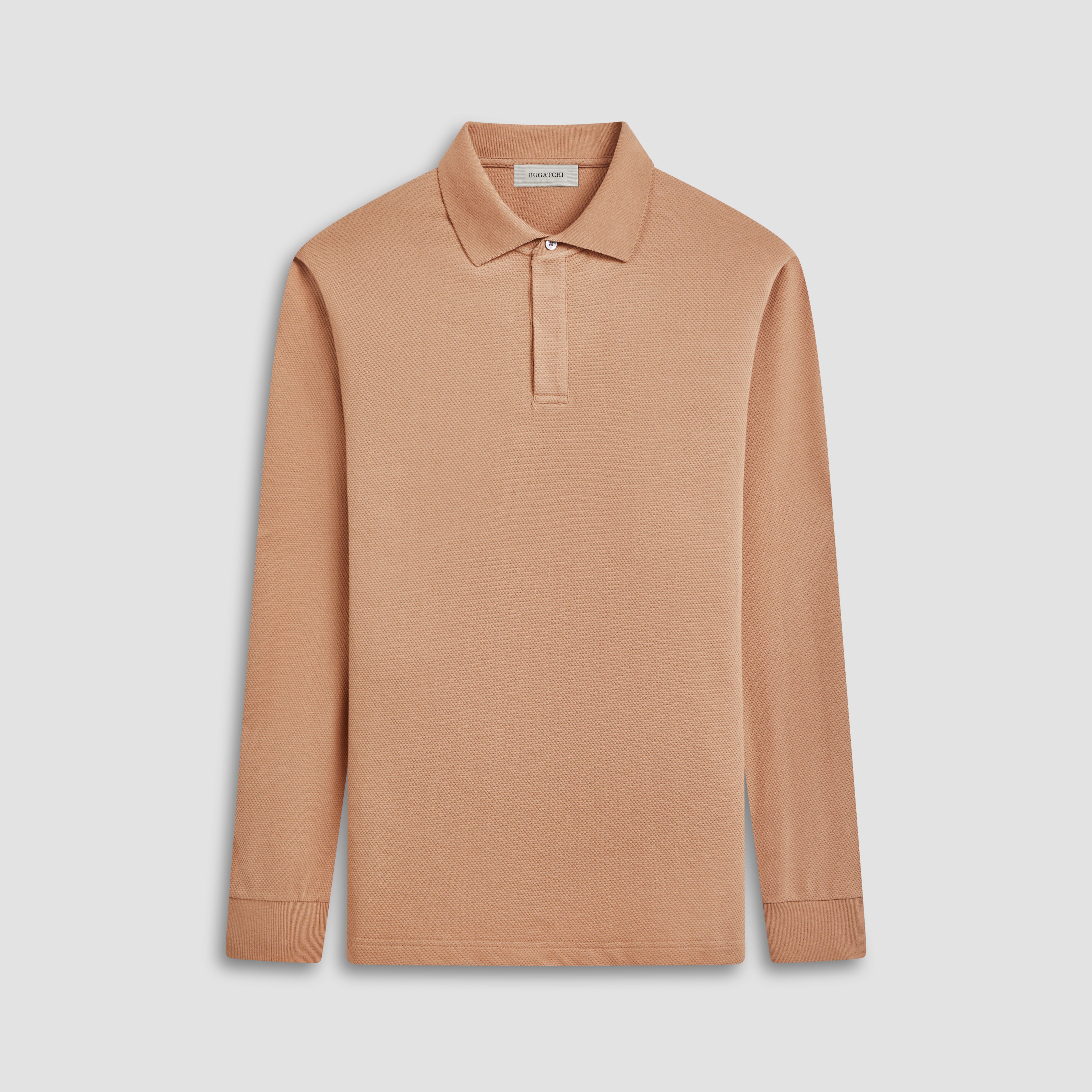 Honeycomb Long Sleeve Polo – BUGATCHI