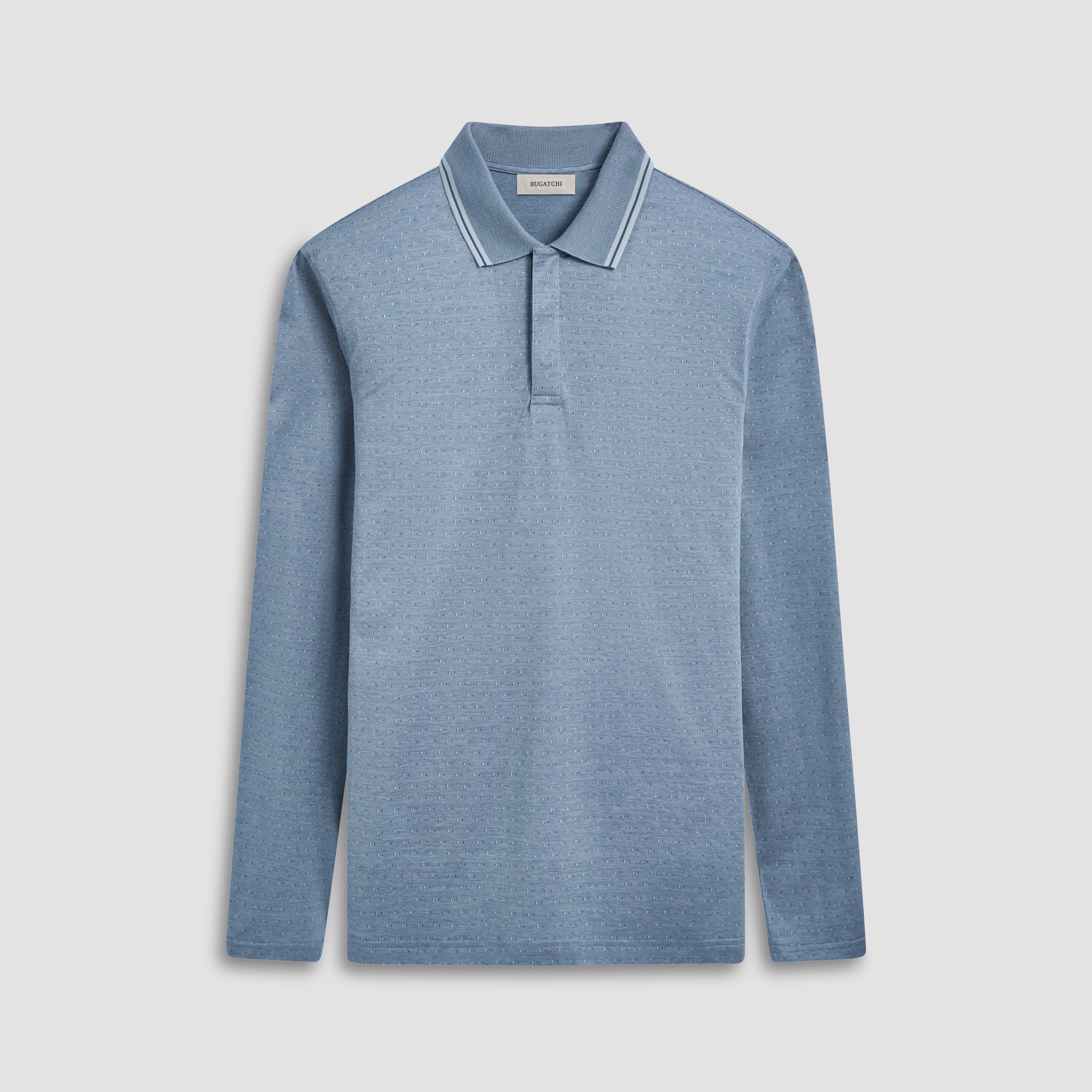 Jacquard Long Sleeve Polo – BUGATCHI