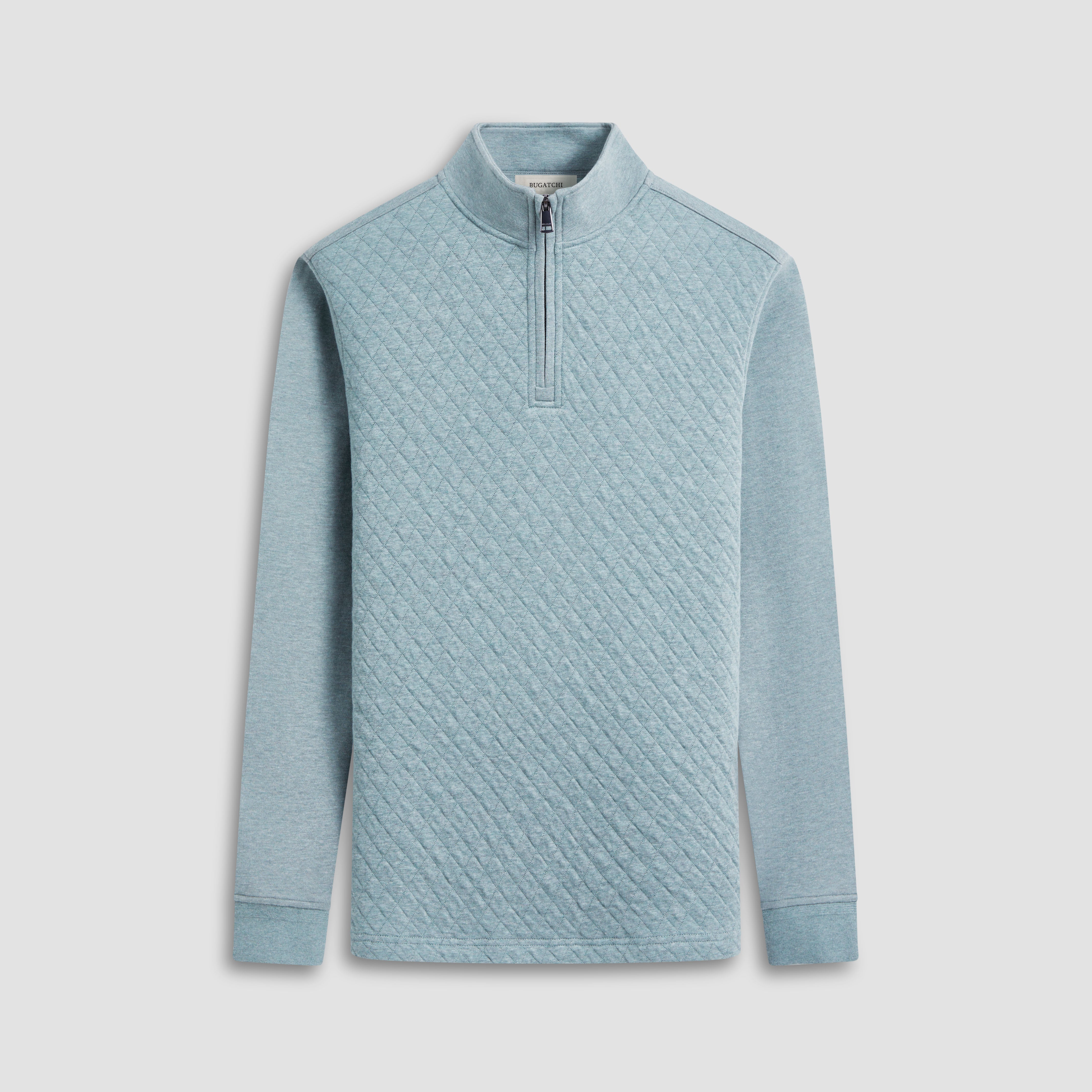 Diamond Quilted Quarter-Zip Pullover – BUGATCHI