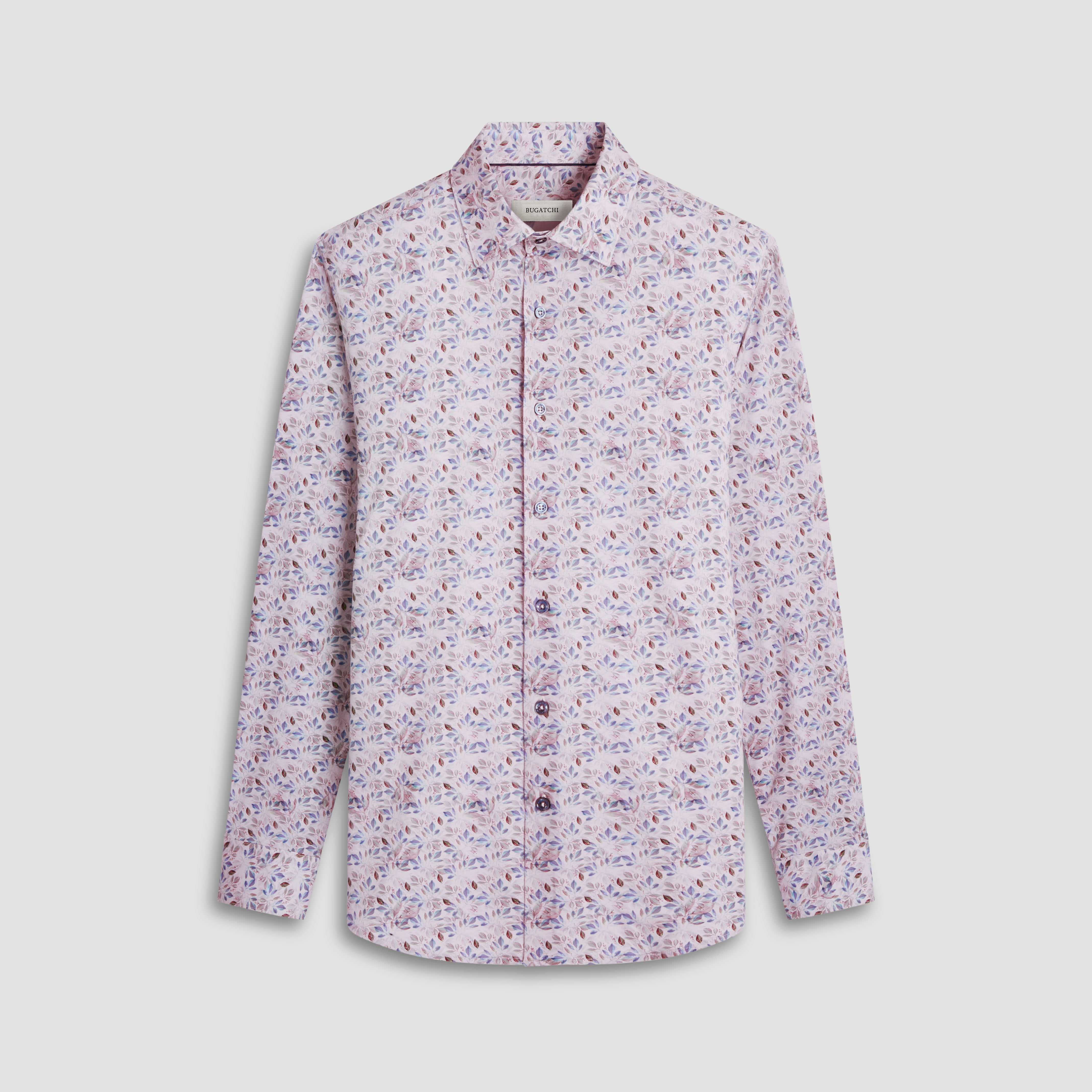 James Leaf Print OoohCotton Shirt – BUGATCHI