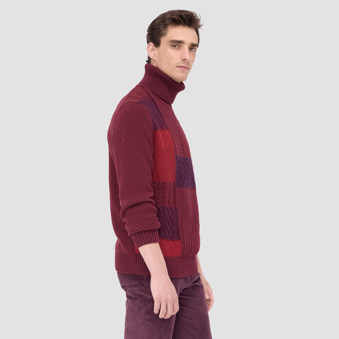 Mixed Stitch Turtleneck Sweater – BUGATCHI