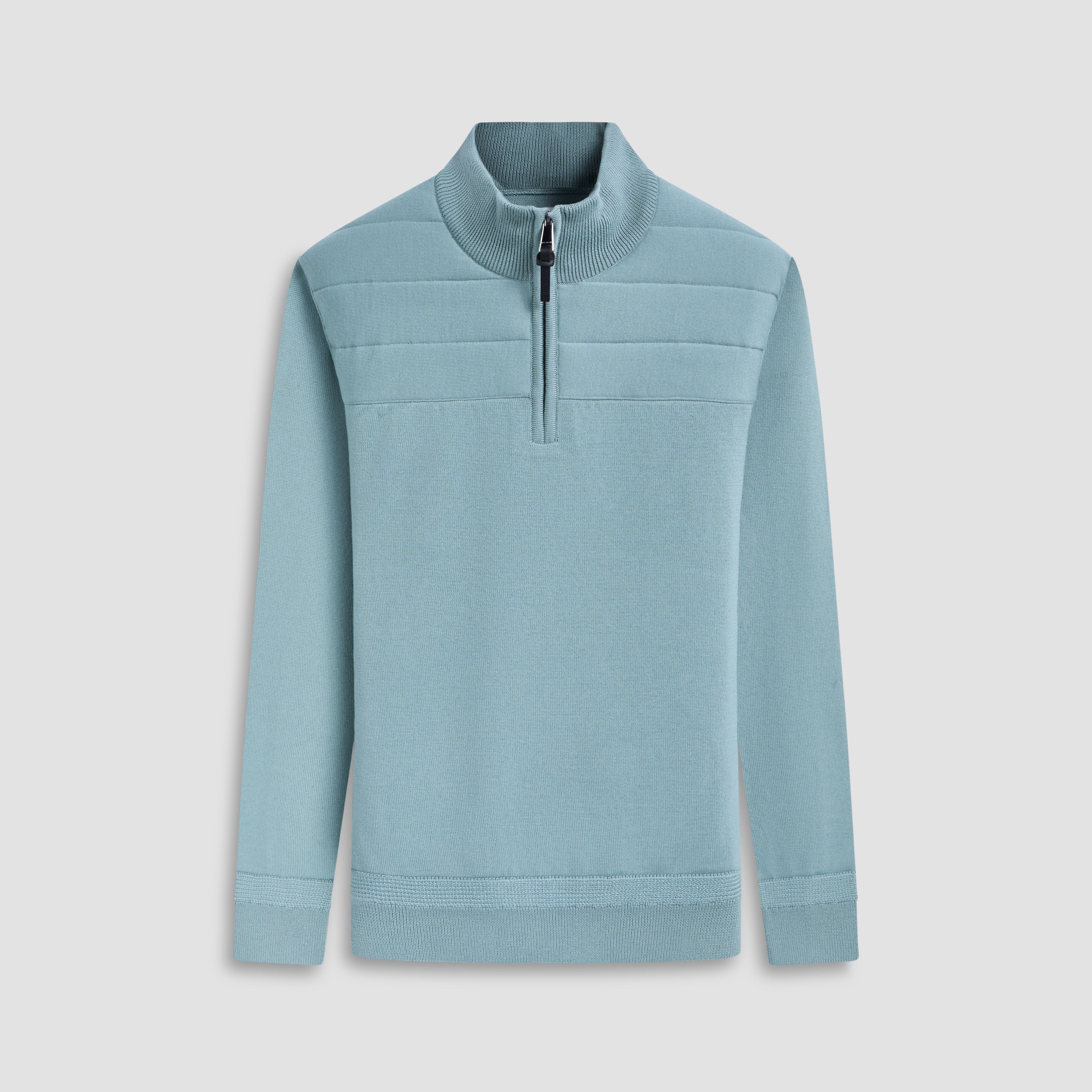Quilted Yoke Quarter-Zip Sweater – BUGATCHI
