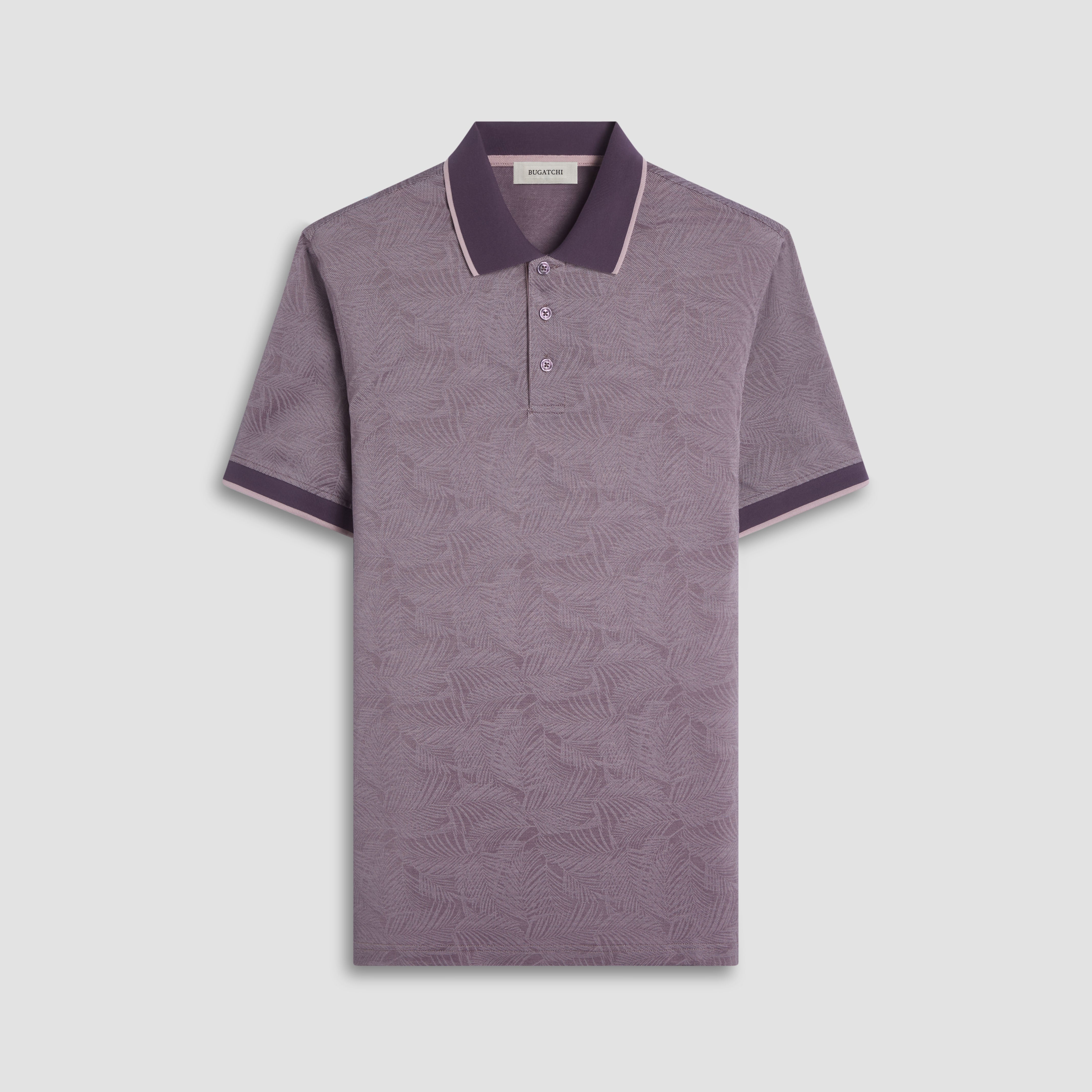 Leaf Print Bird's Eye Polo Shirt – BUGATCHI