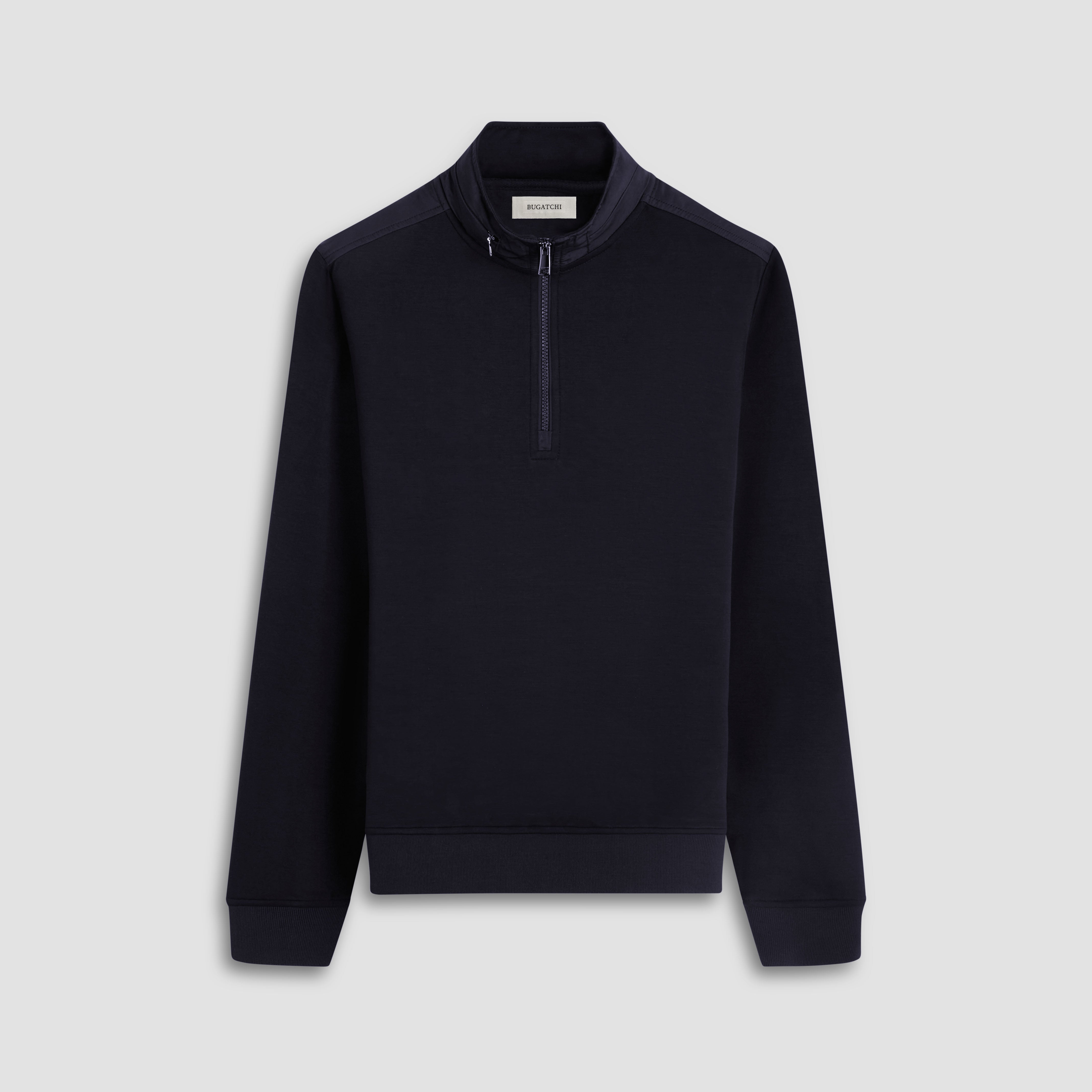 Soft Touch Solid Quarter-Zip Pullover With Hood – BUGATCHI