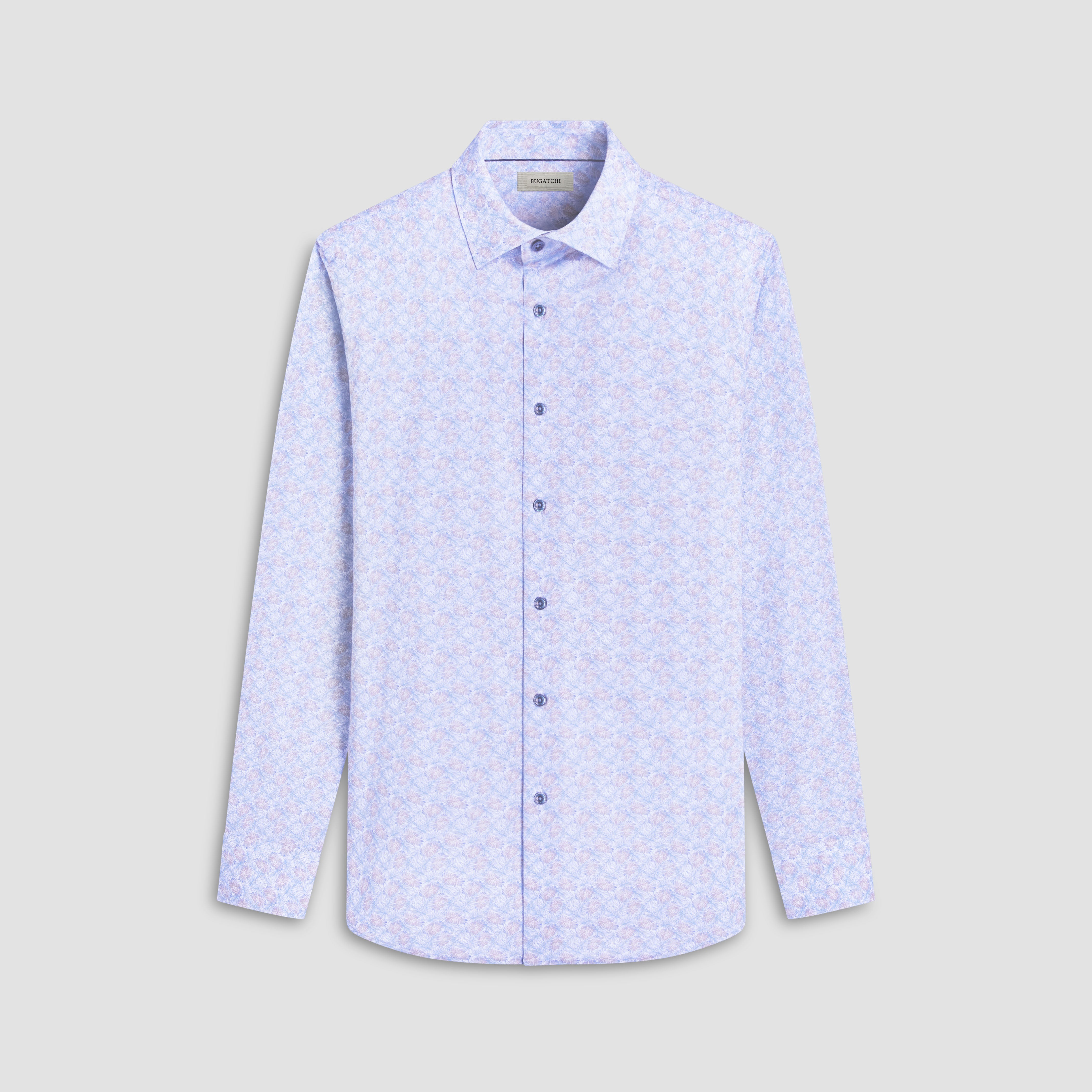 James Leaf Print OoohCotton Shirt – BUGATCHI