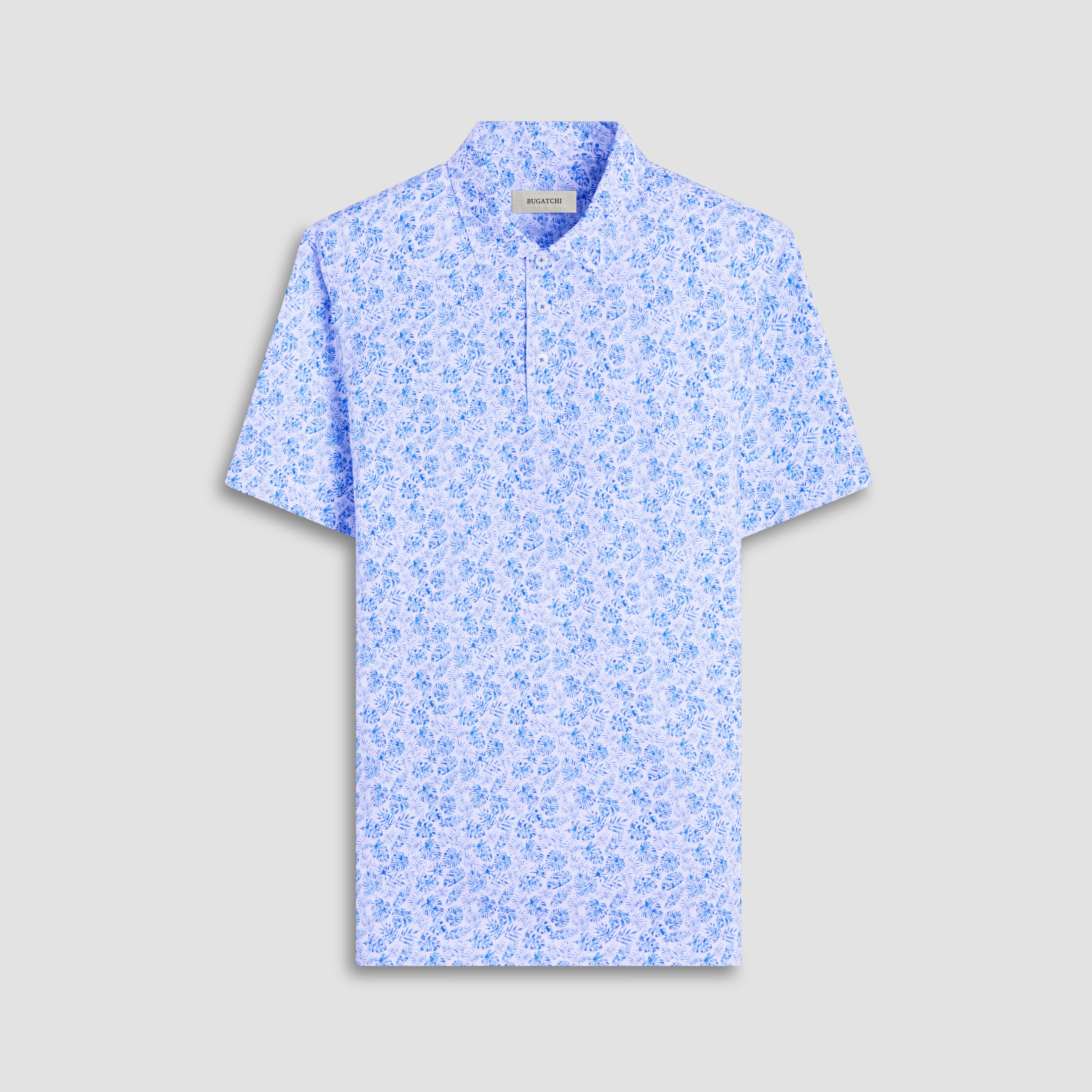 Victor Leaf Print OoohCotton Polo Shirt – BUGATCHI