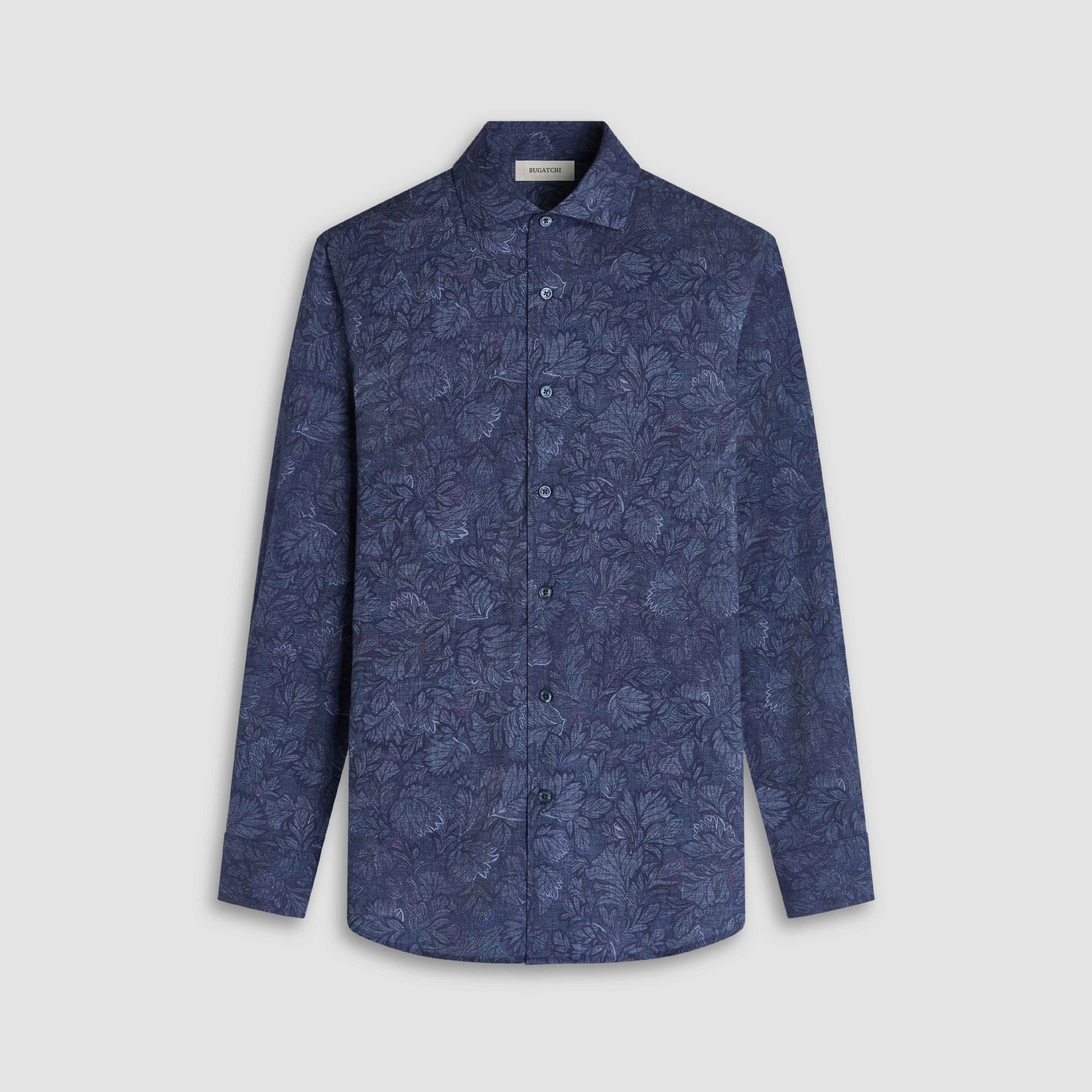 Alvin Leaf Print Shirt – BUGATCHI