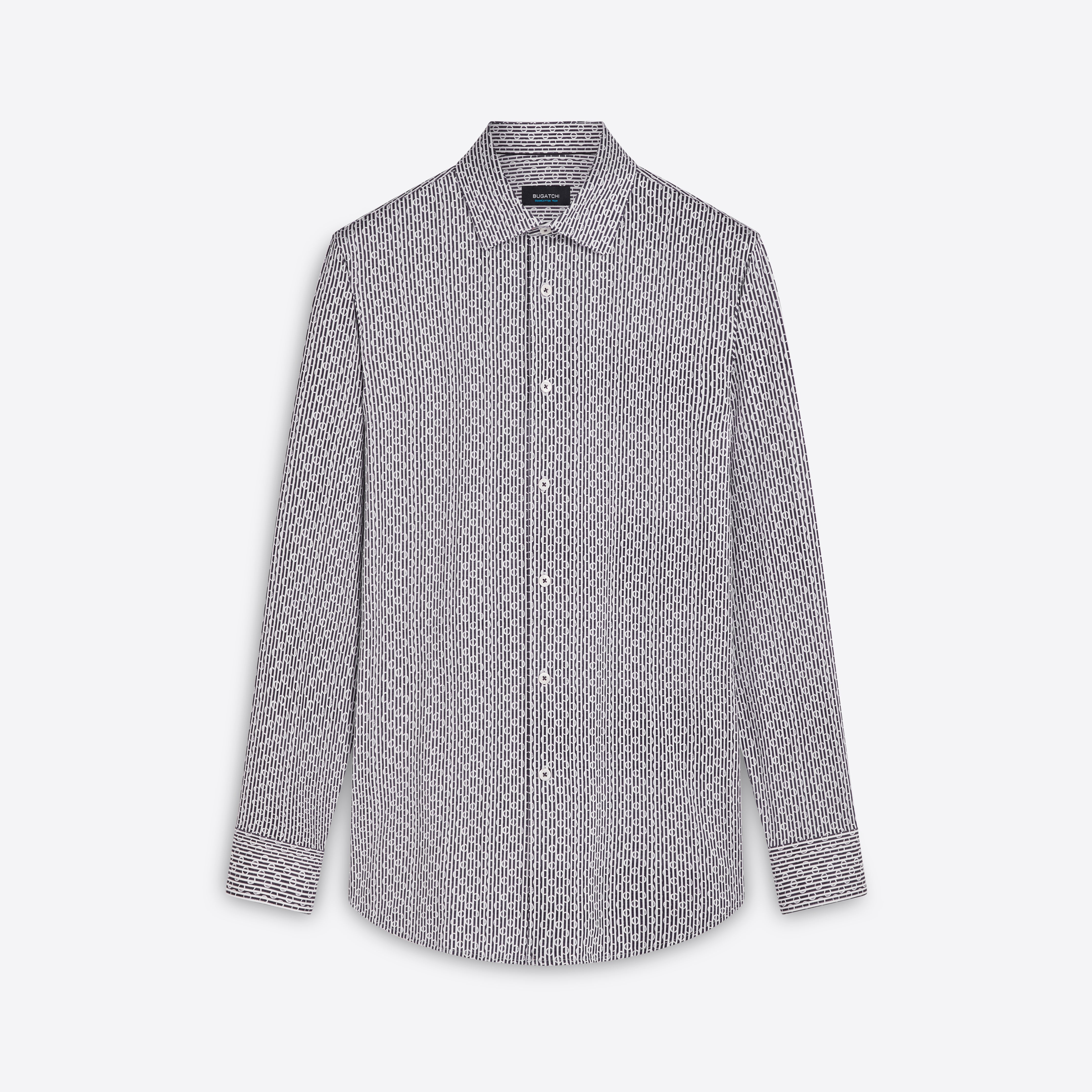 JAMES Stripe and Ring Print OoohCotton Shirt – BUGATCHI