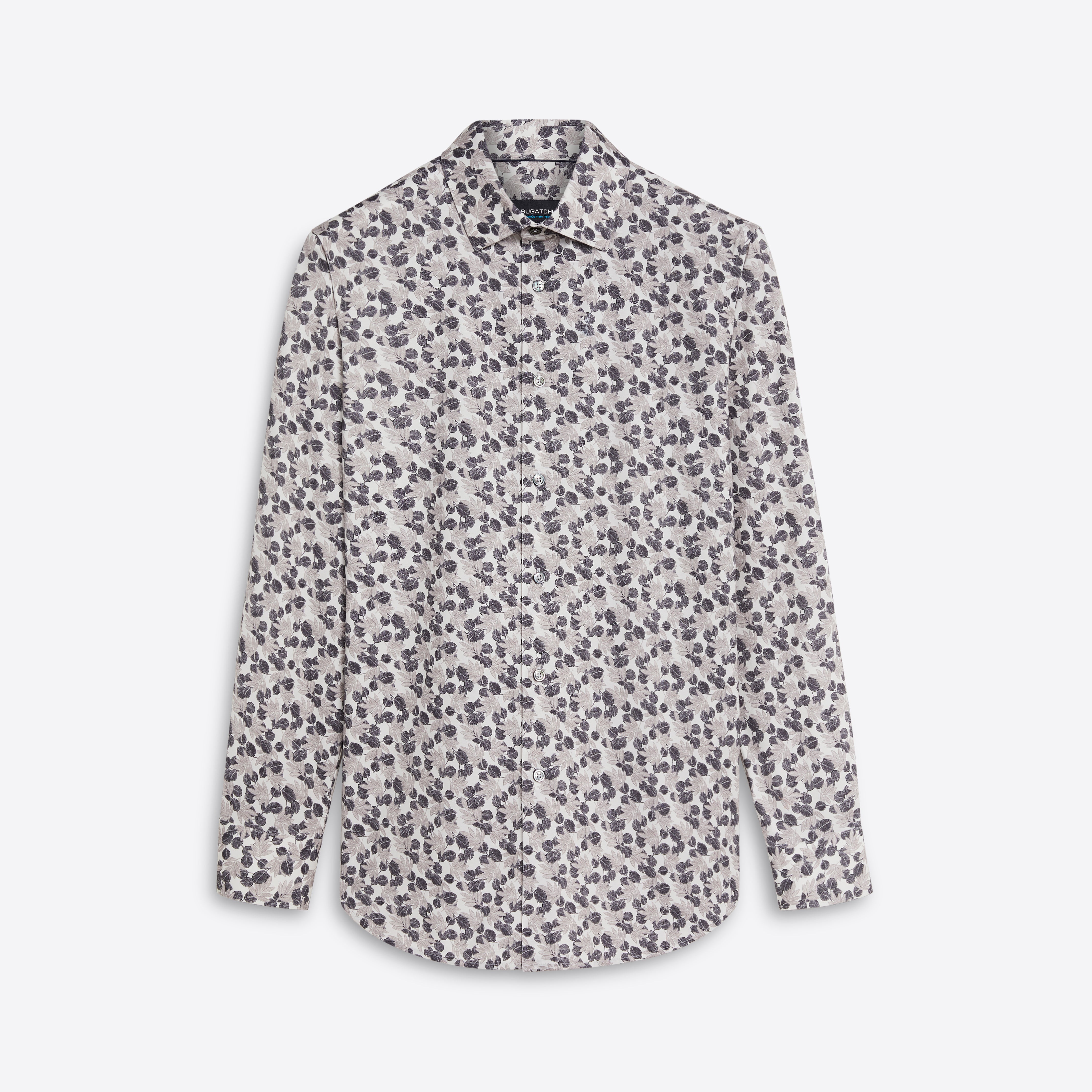 JAMES Leaf Print OoohCotton Shirt – BUGATCHI