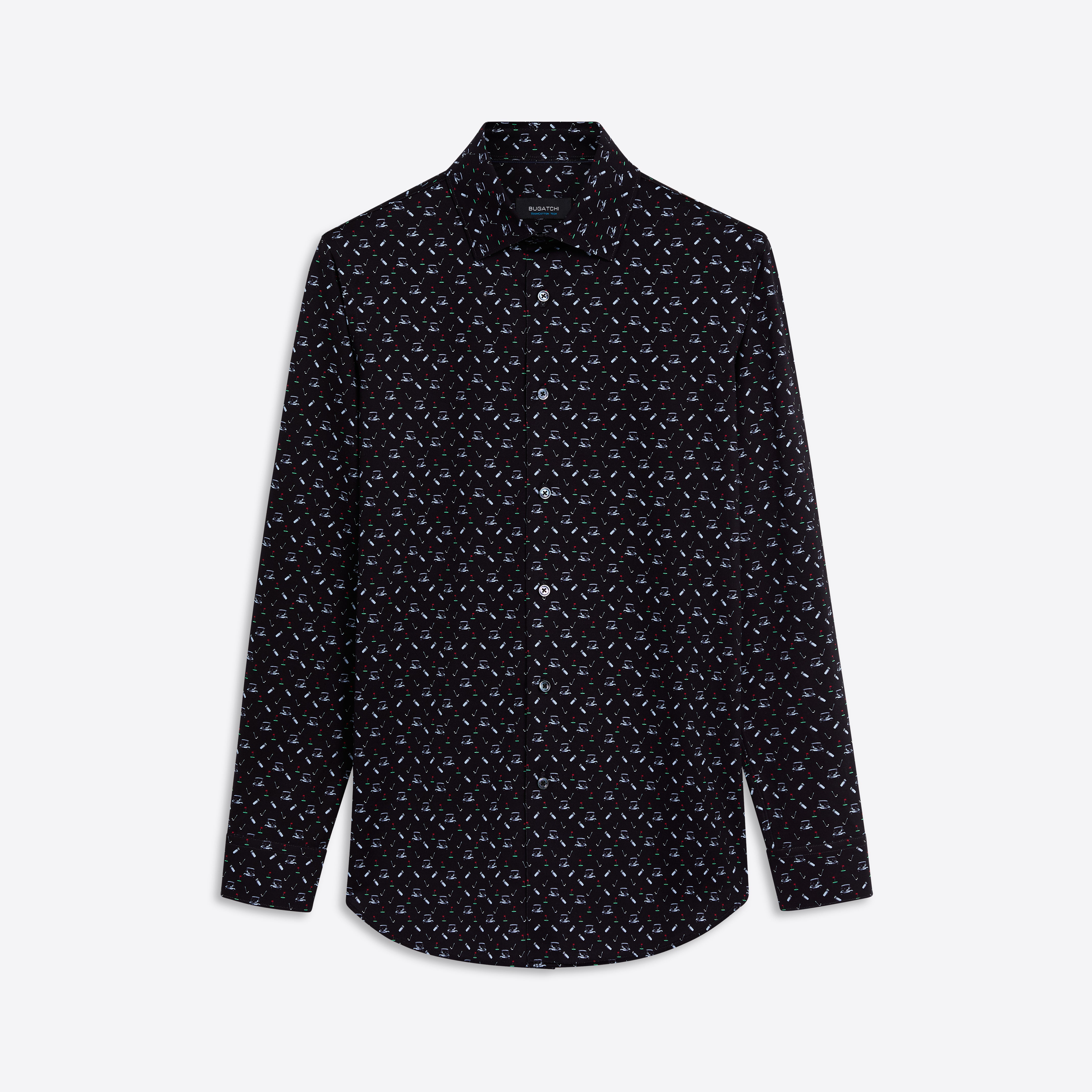 JAMES Golf Print OoohCotton Twill Shirt – BUGATCHI