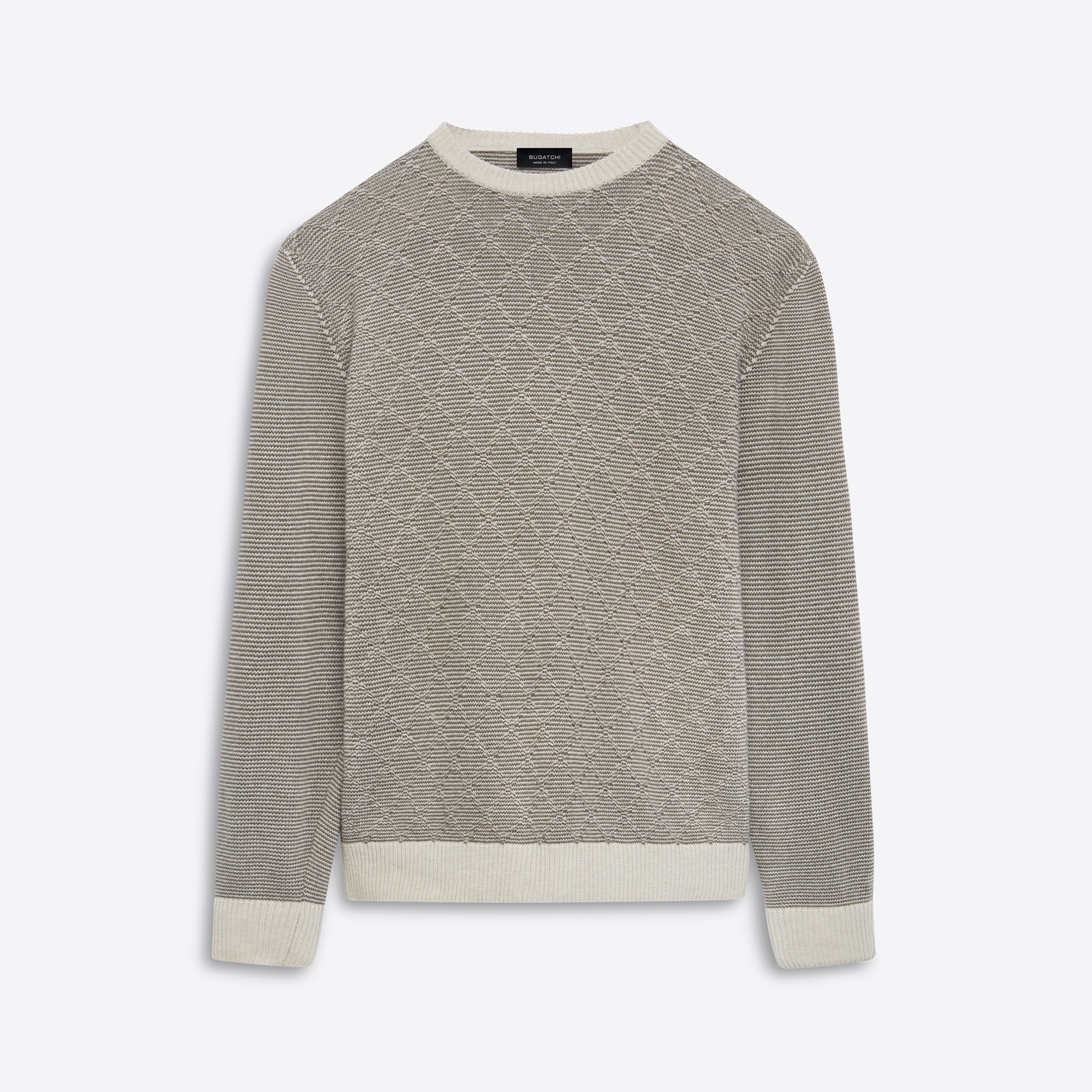 Crew Neck Diamond Check Sweater – BUGATCHI