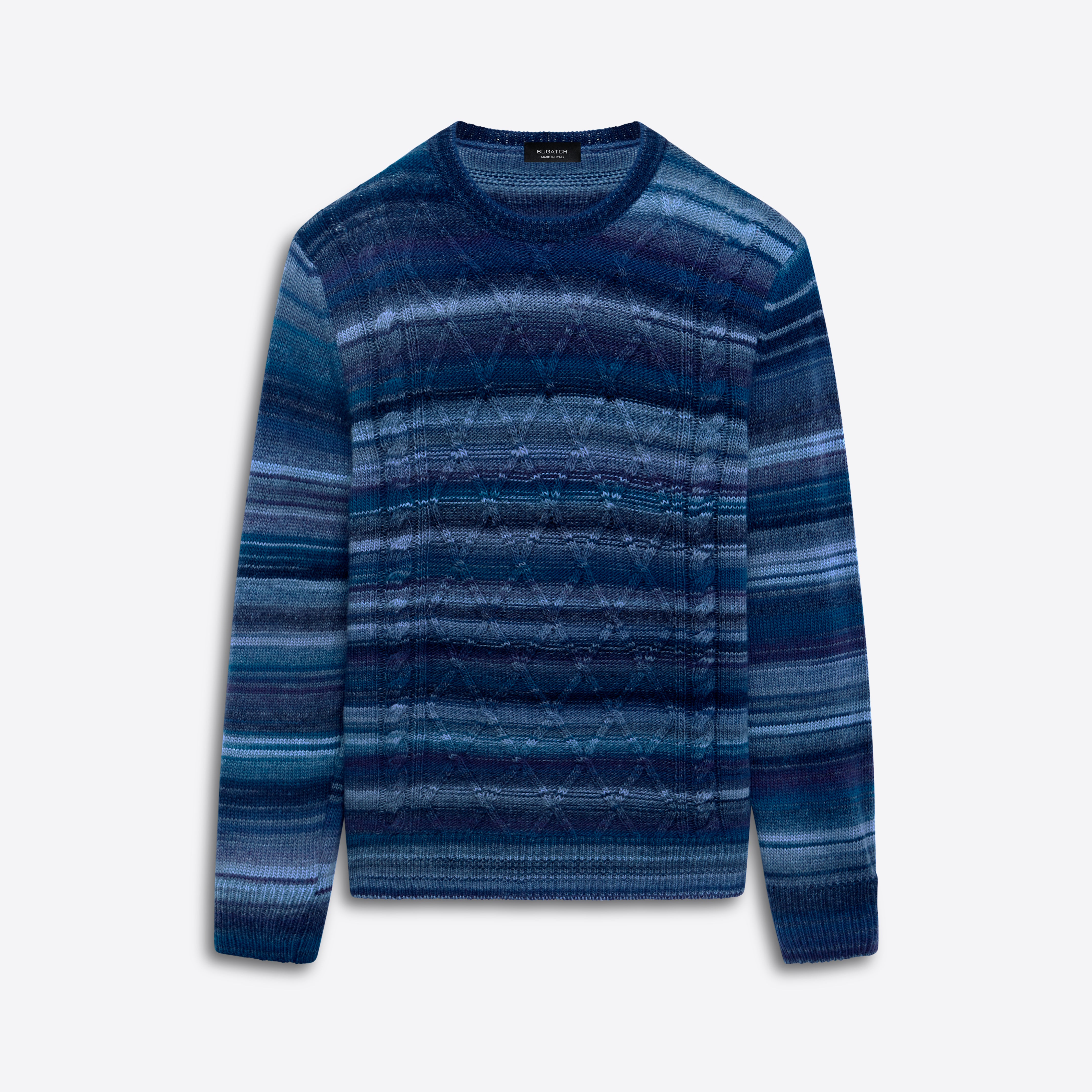 Crew Neck Striped Jacquard Sweater – BUGATCHI