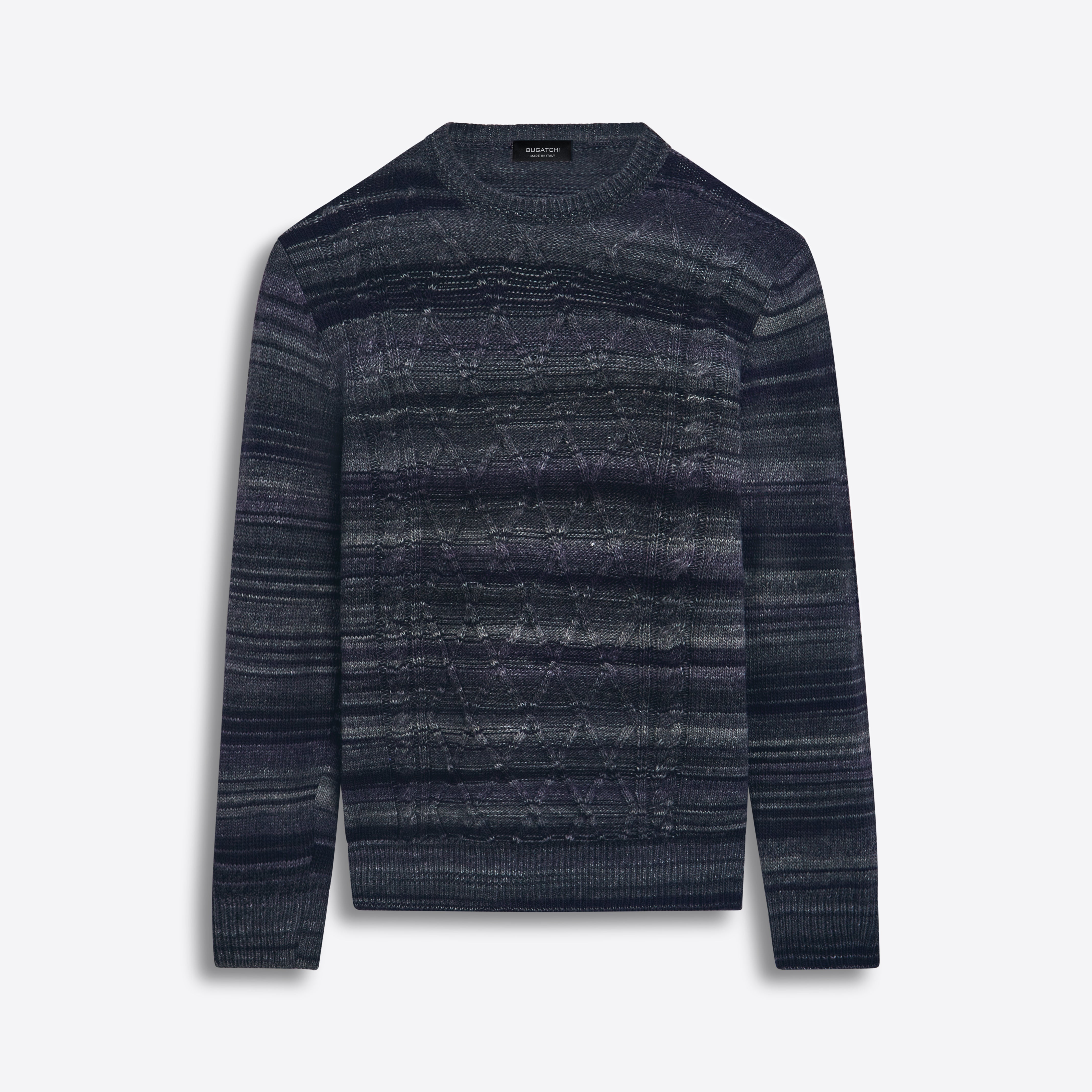 Crew Neck Striped Jacquard Sweater – BUGATCHI