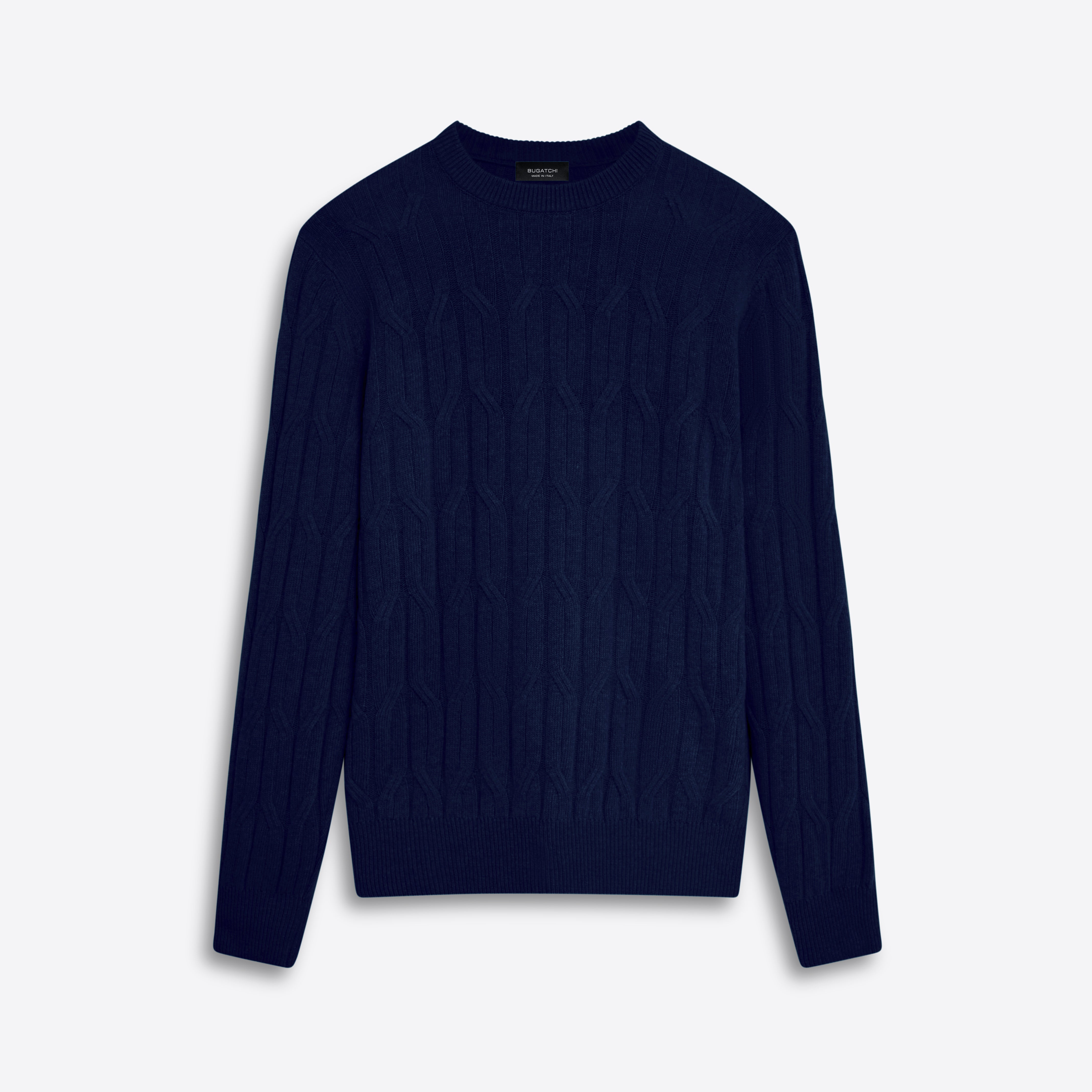 Crew Neck Cable Jacquard Sweater – BUGATCHI